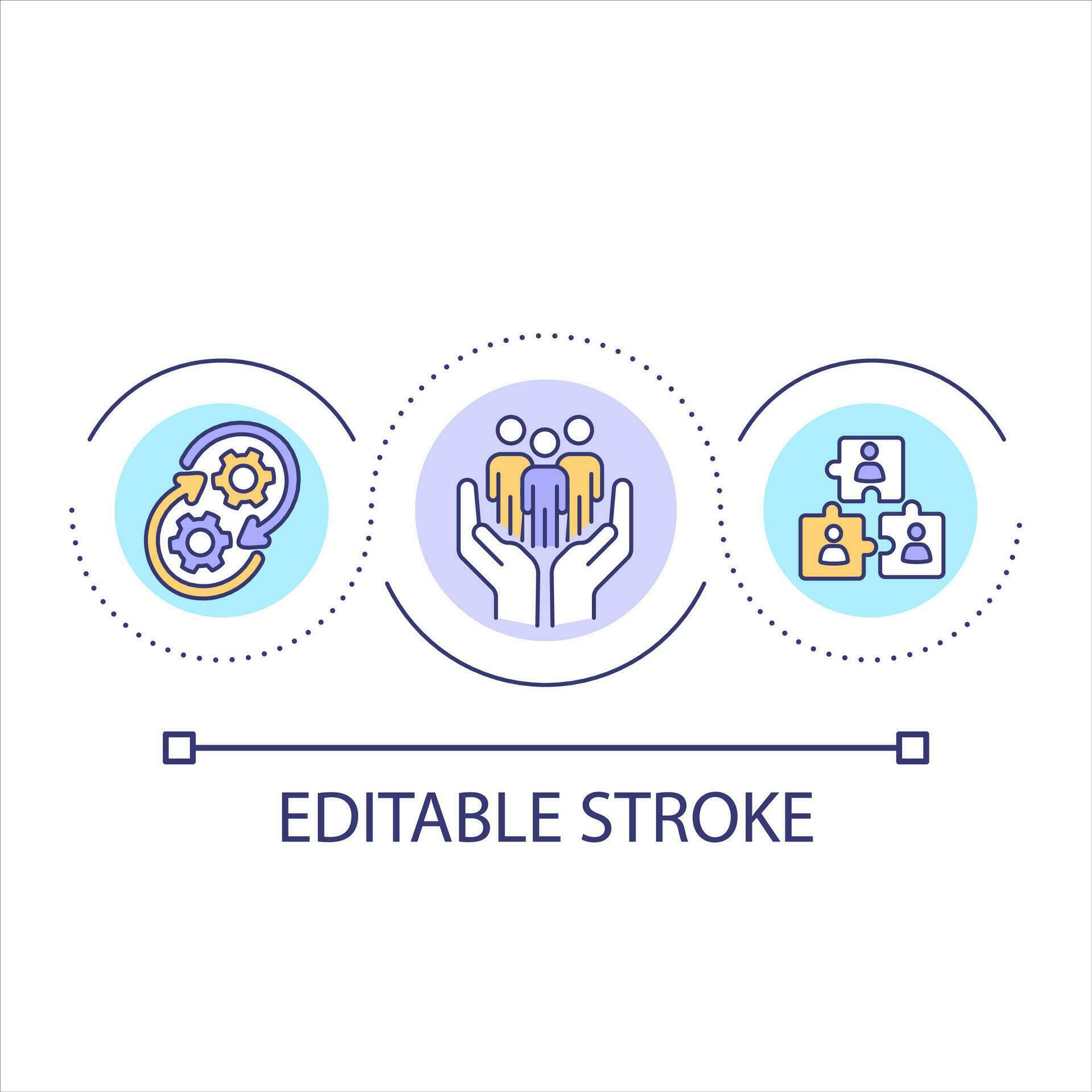 Teamwork collaboration loop concept icon. Supportive workplace ...
