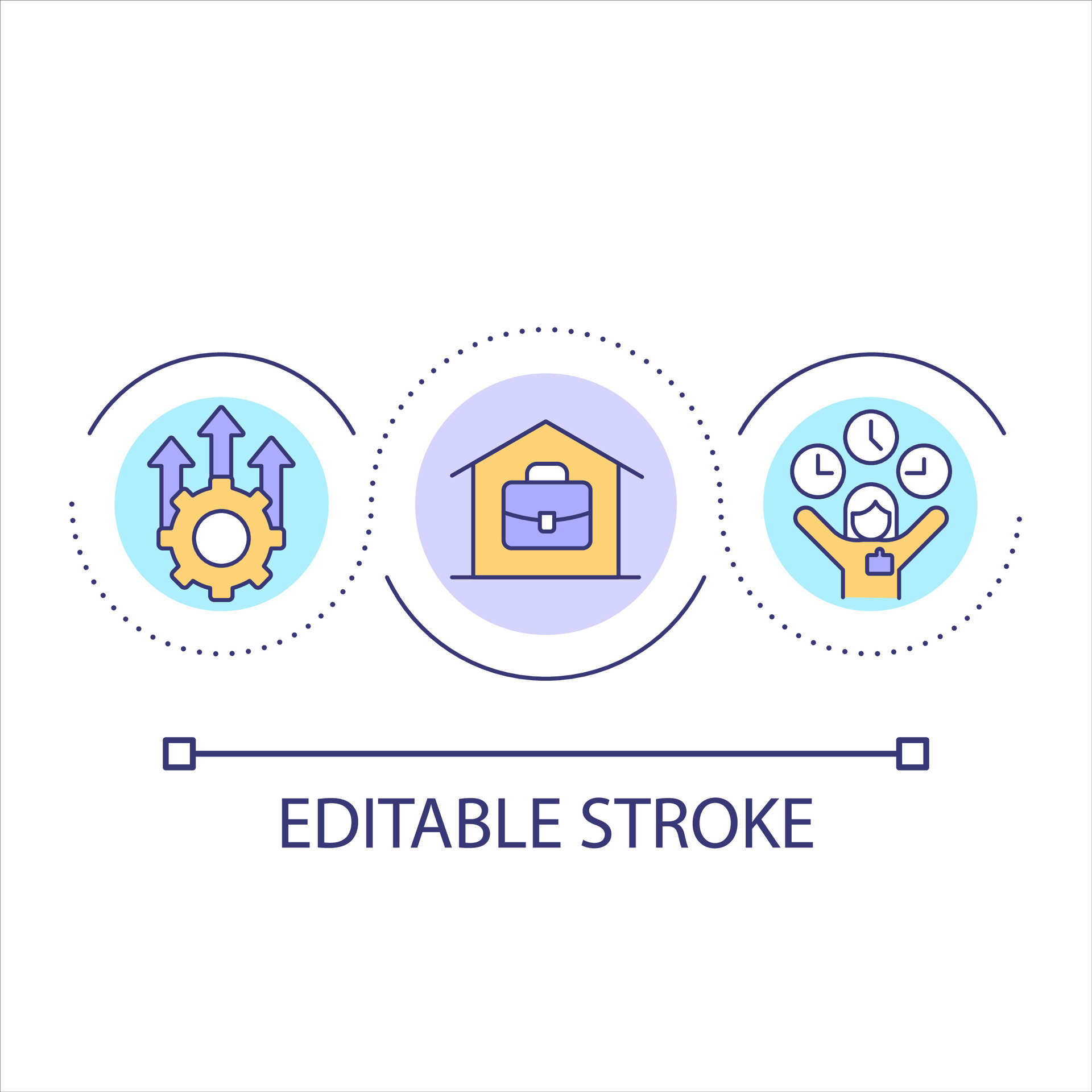 Remote work loop concept icon. Hybrid workplace culture. Asynchronous ...