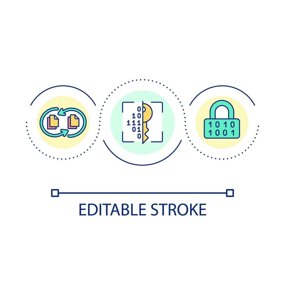 Data Encryption Loop Concept Icon File Protection Digital Safety Improve Cybersecurity