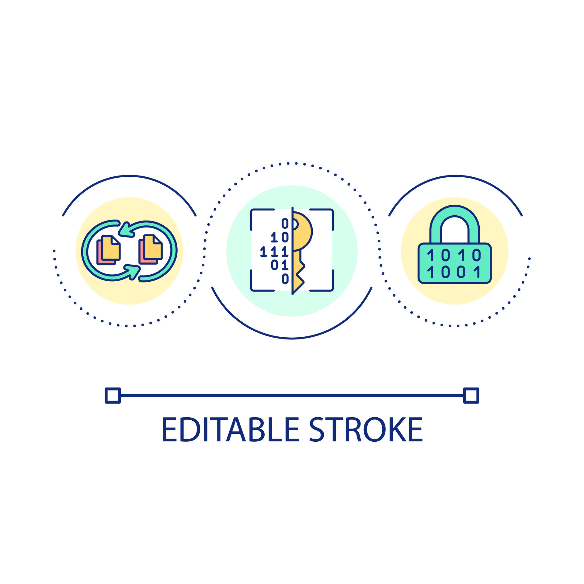 Data Encryption Loop Concept Icon File Protection Digital Safety Improve Cybersecurity