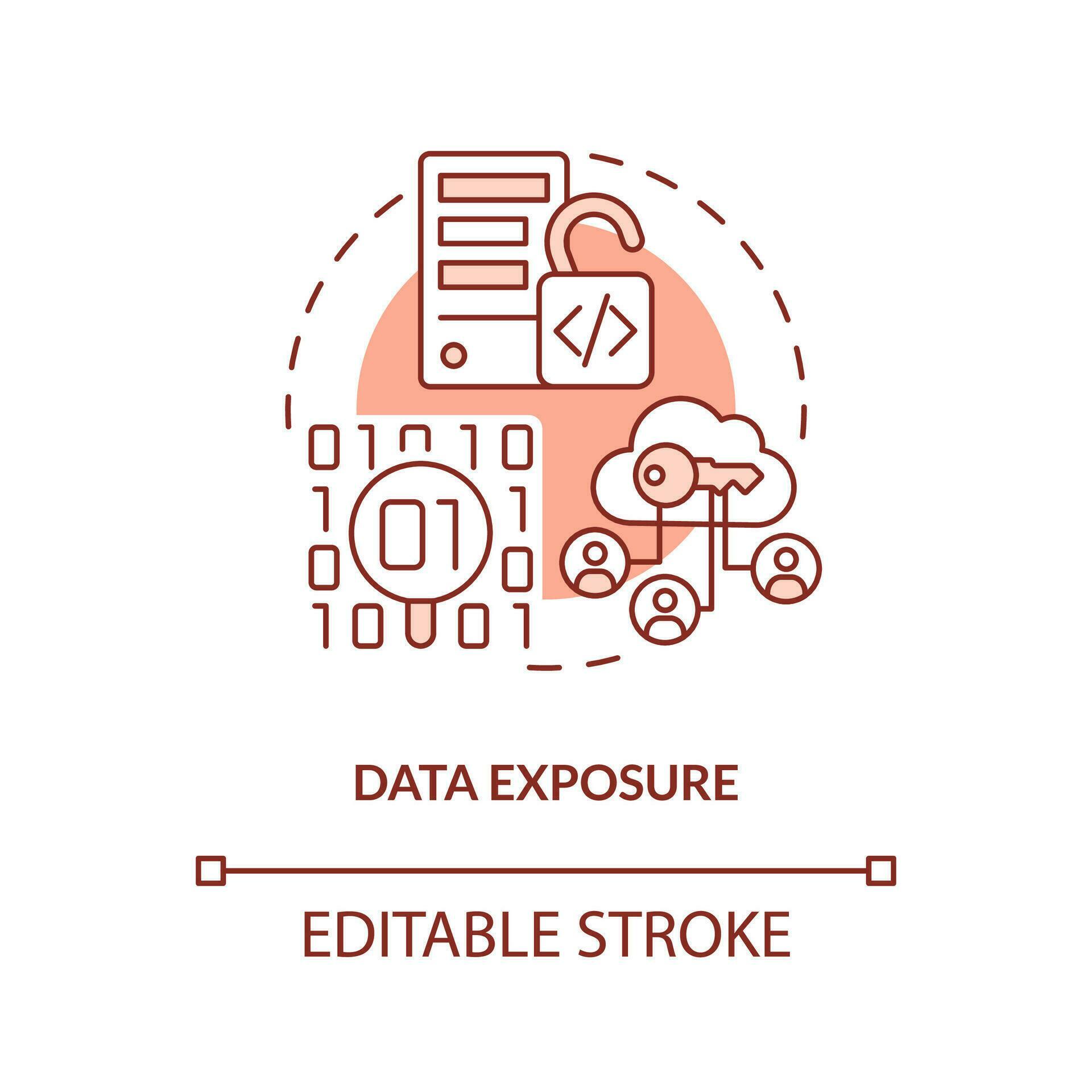 Data exposure terracotta concept icon. Procedural programming ...