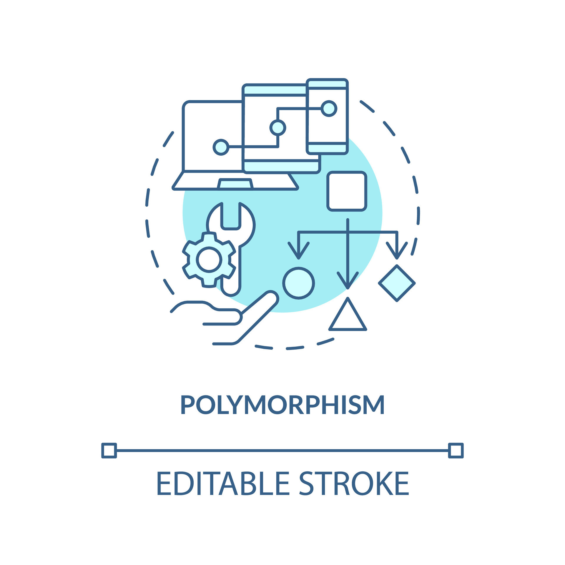 Polymorphism Turquoise Concept Icon Object Oriented Programming Principle Abstract Idea Thin