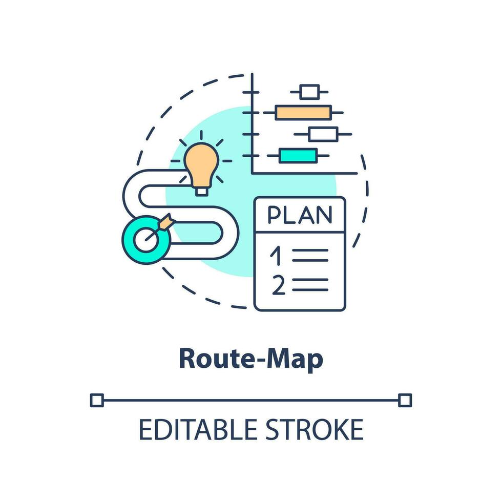 Route map concept icon. Create business strategy. Project planning ...