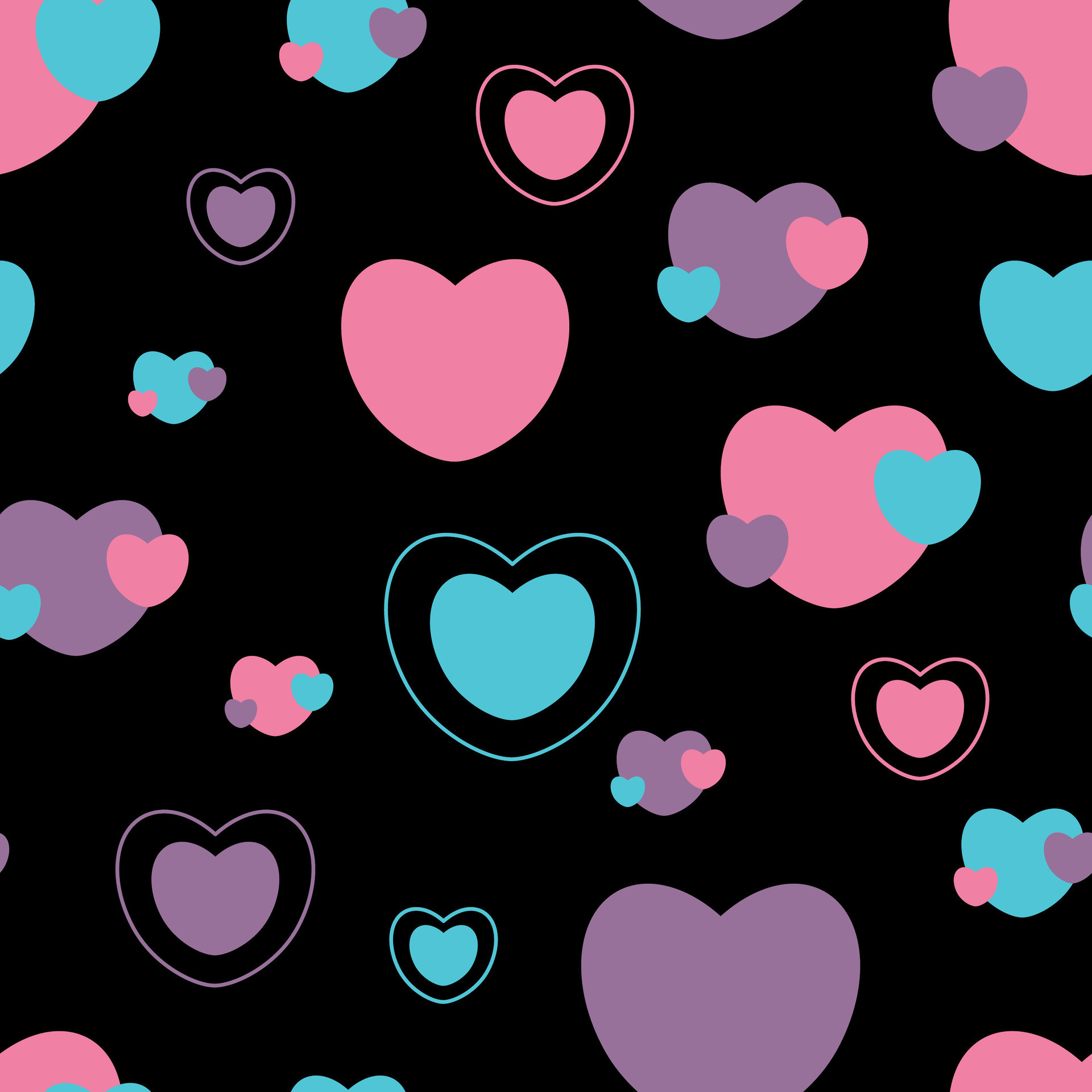 Heart Doodles Seamless Pattern 27505660 Vector Art At Vecteezy