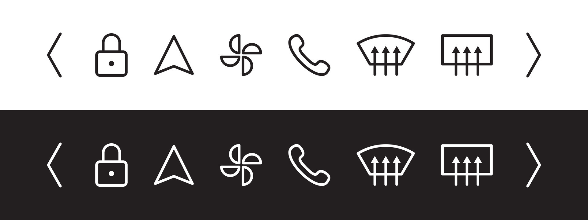 Car Function Icons Set Car Interface Icons Vector Scalable Graphics 27507346 Vector Art At