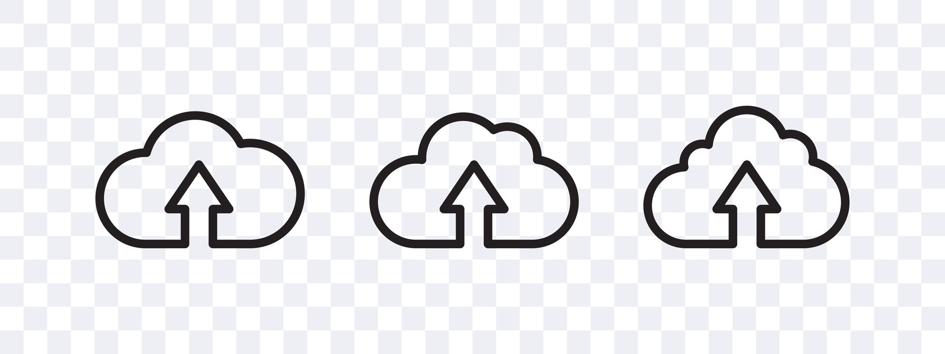 Cloud Storage Icons Linear Clouds Functional Icons For Interfaces