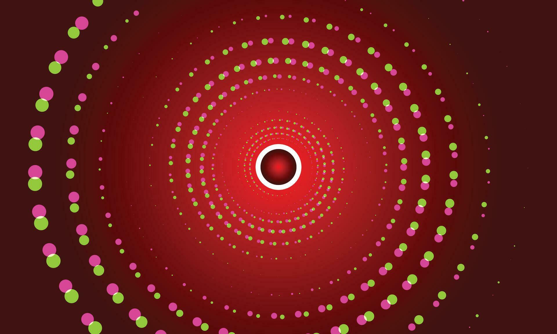 Abstract Orange Dotted Spiral Vortex On A Colorful Background Swirl Pattern Dots Vector