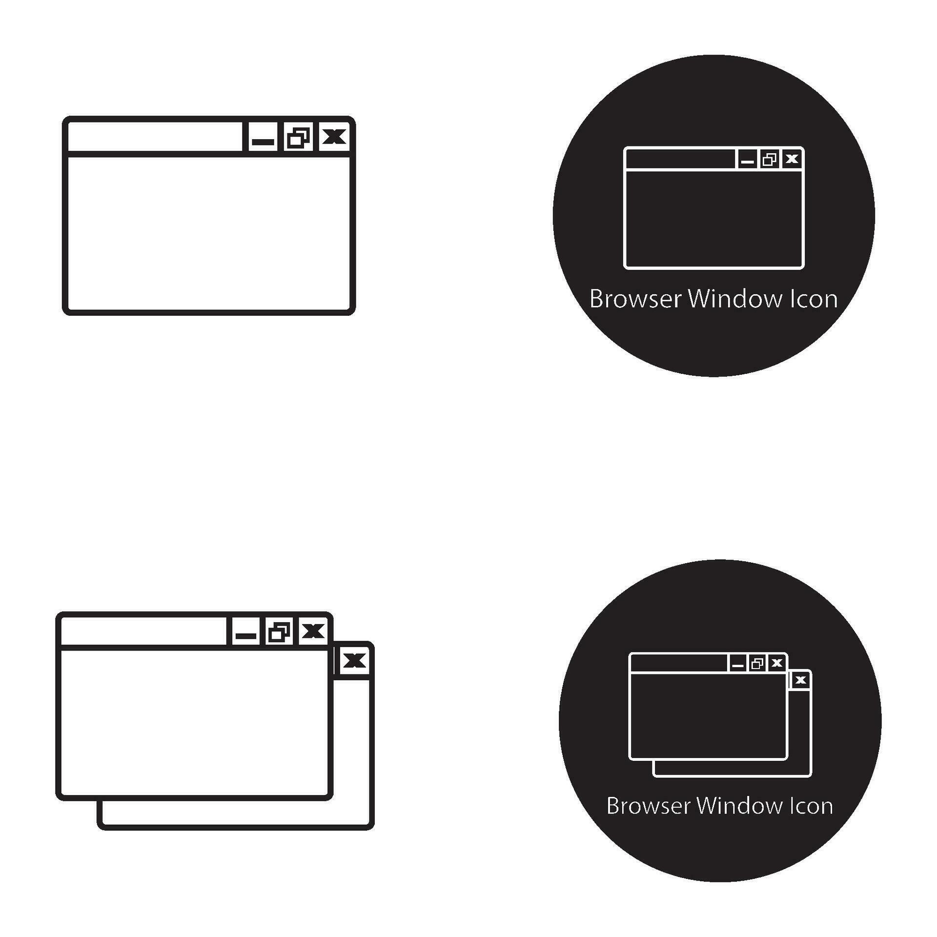 browser window icon vector 27511923 Vector Art at Vecteezy