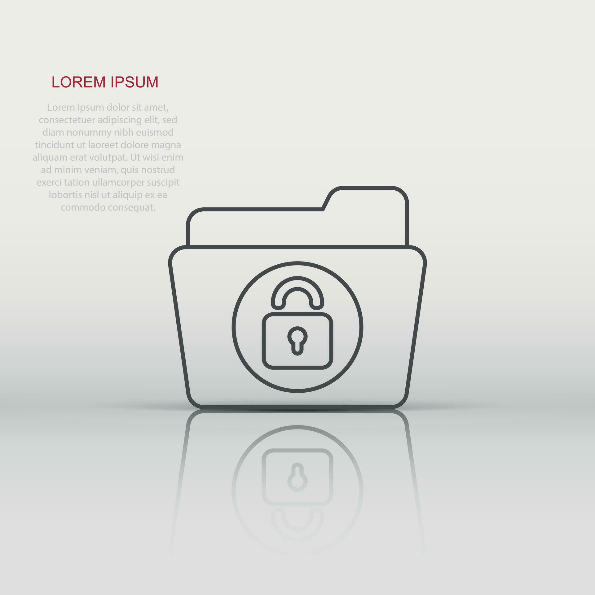 Files Folder Permission Icon In Flat Style Document Access Vector