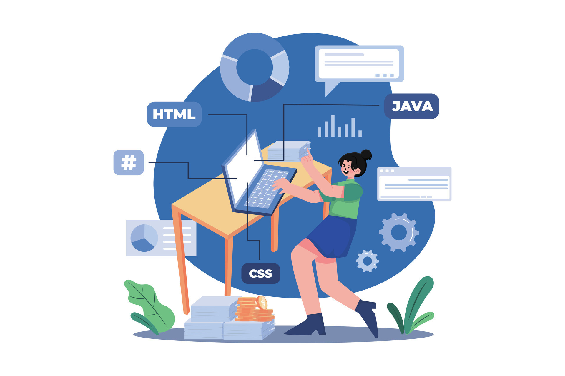 Product Management Illustration concept. A flat illustration isolated ...