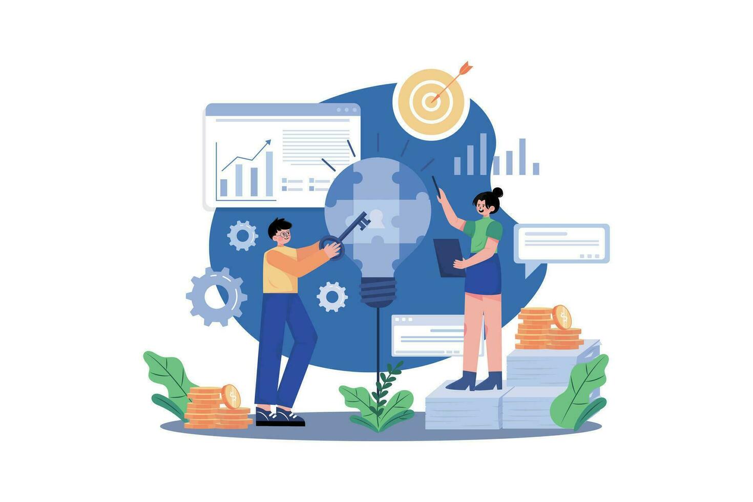 Business Problem Solving Illustration Concept A Flat Illustration Isolated On White Background