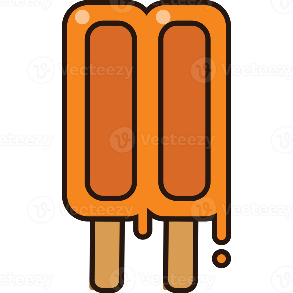 Cartoon Cute Orange Ice Cream Icon Illustration 27517321 Png