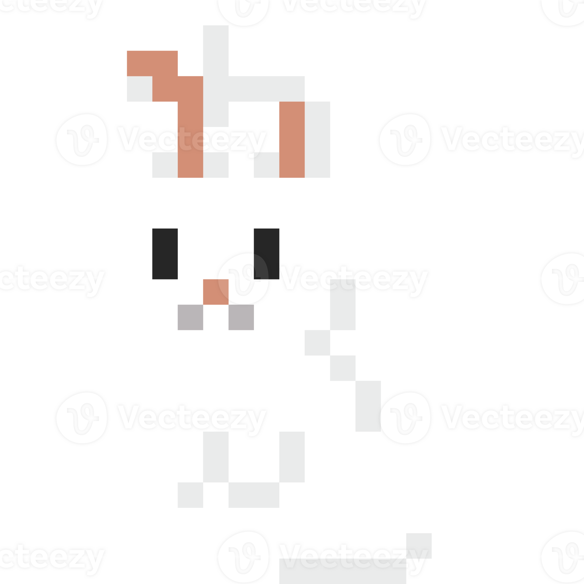 Pixel art sitting white rabbit 27517649 PNG