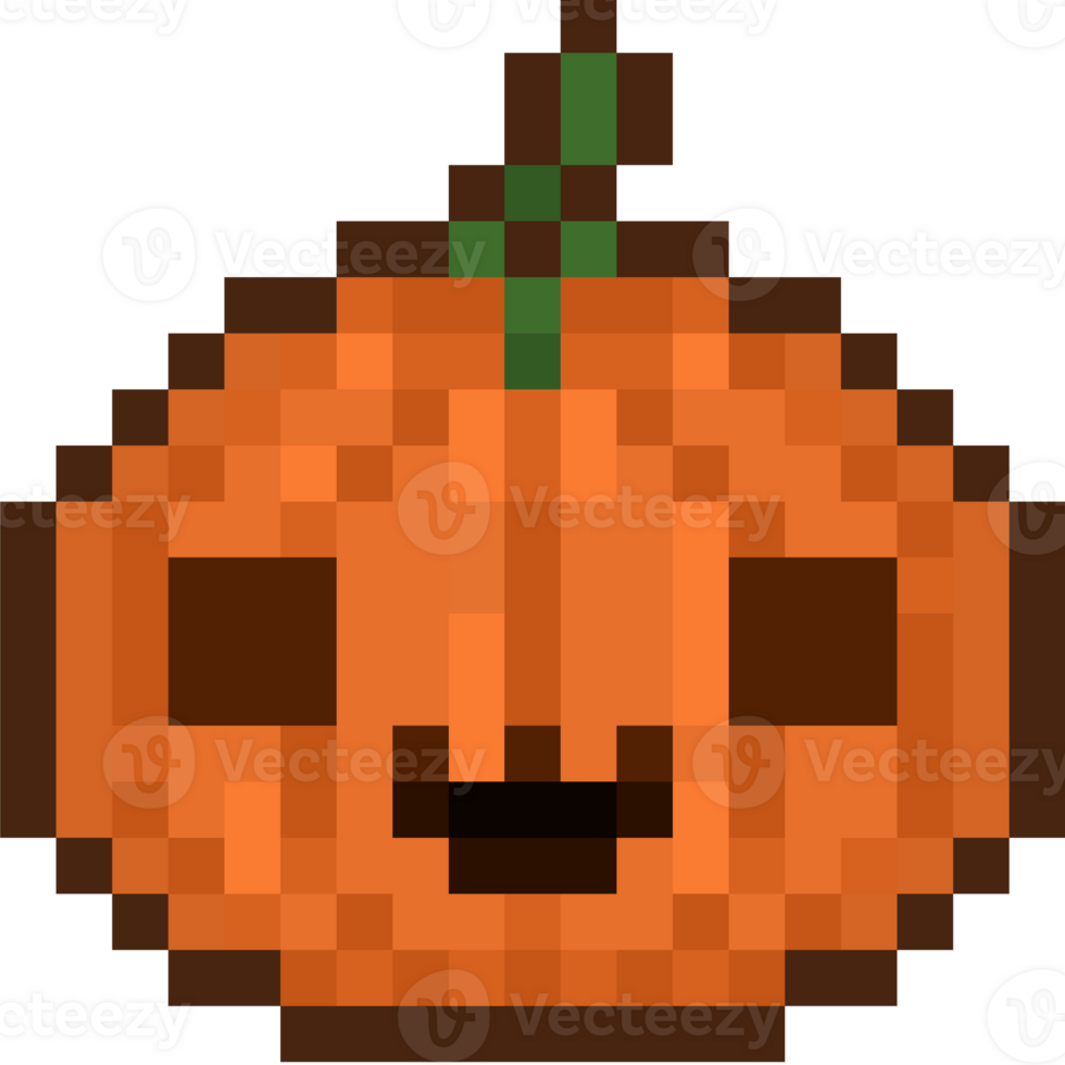 Pixel Art Cartoon Halloween Pumpkin. 27517689 PNG