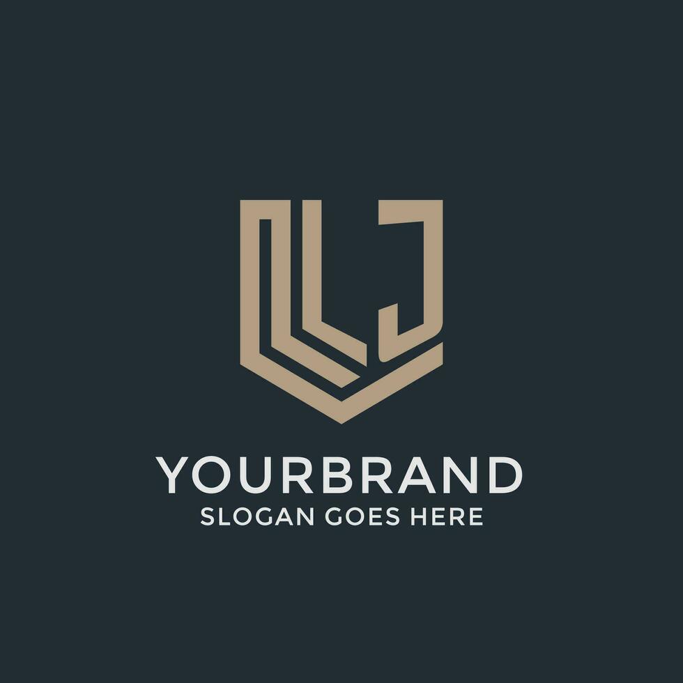 Initial LJ logo shield guard shapes logo idea 27520691 Vector Art at Vecteezy