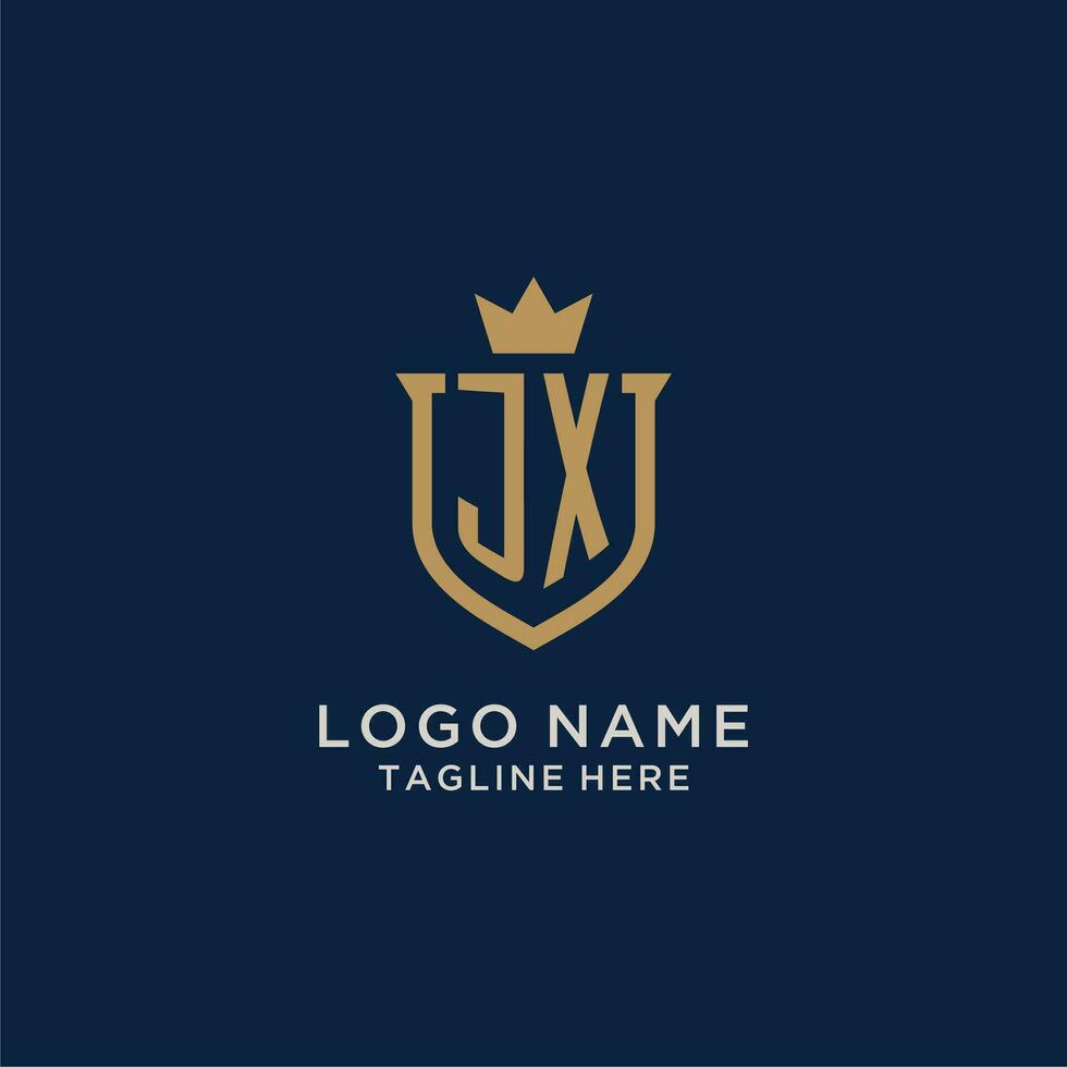 JX initial shield crown logo 27522148 Vector Art at Vecteezy