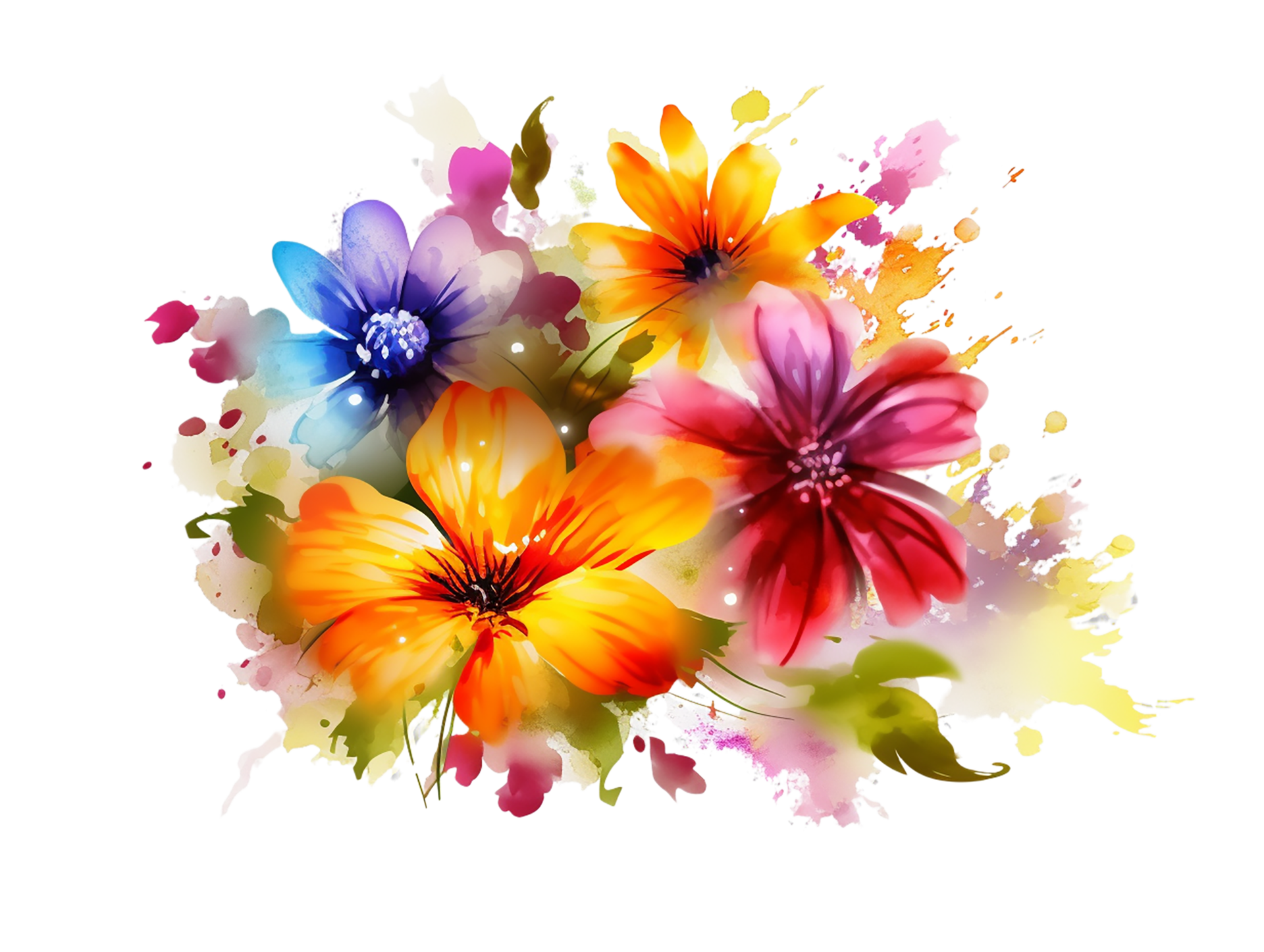 Colorful Flower Png, AI Generative 27522297 PNG