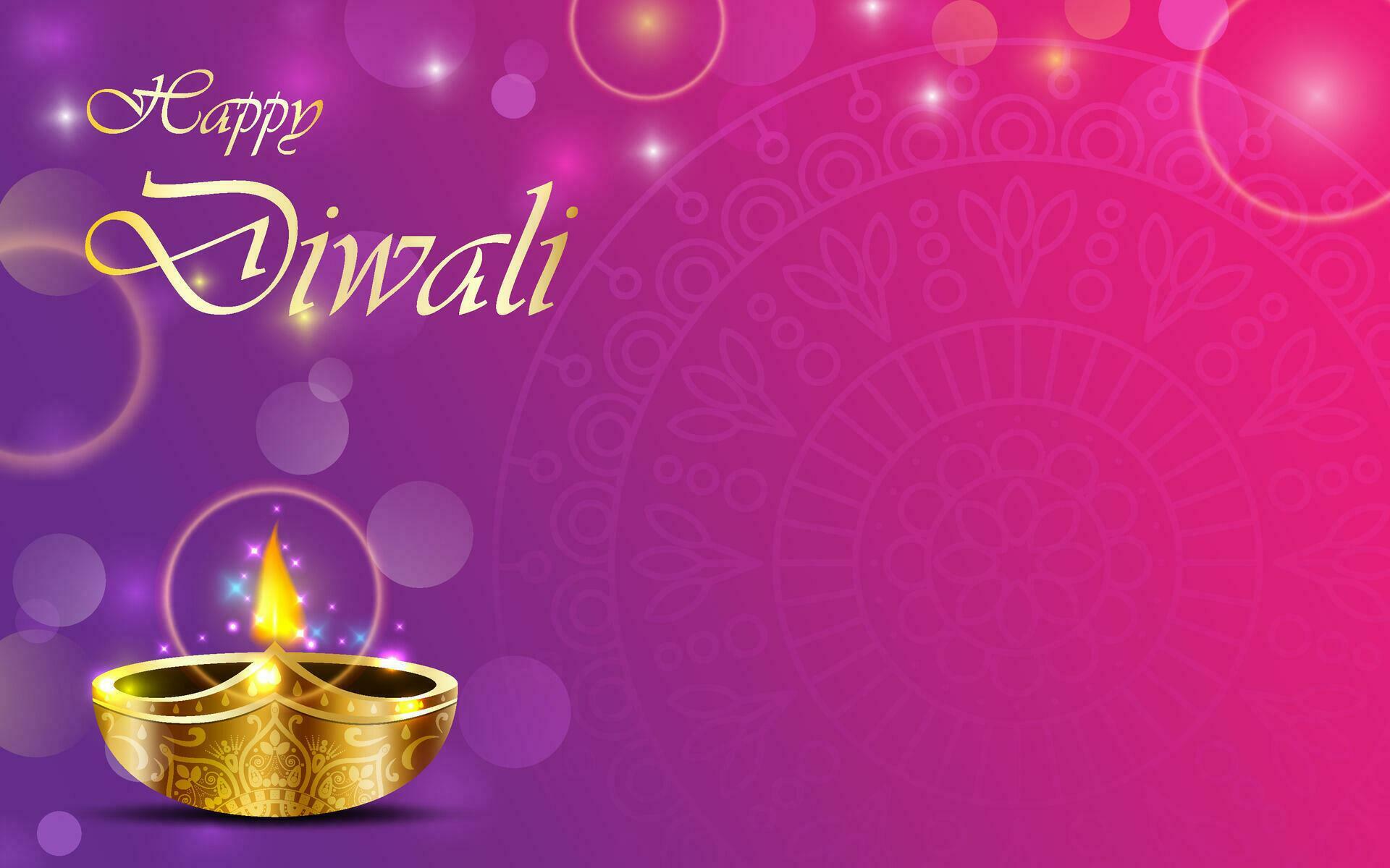 happy diwali purple gradient with flare vector illustration background ...