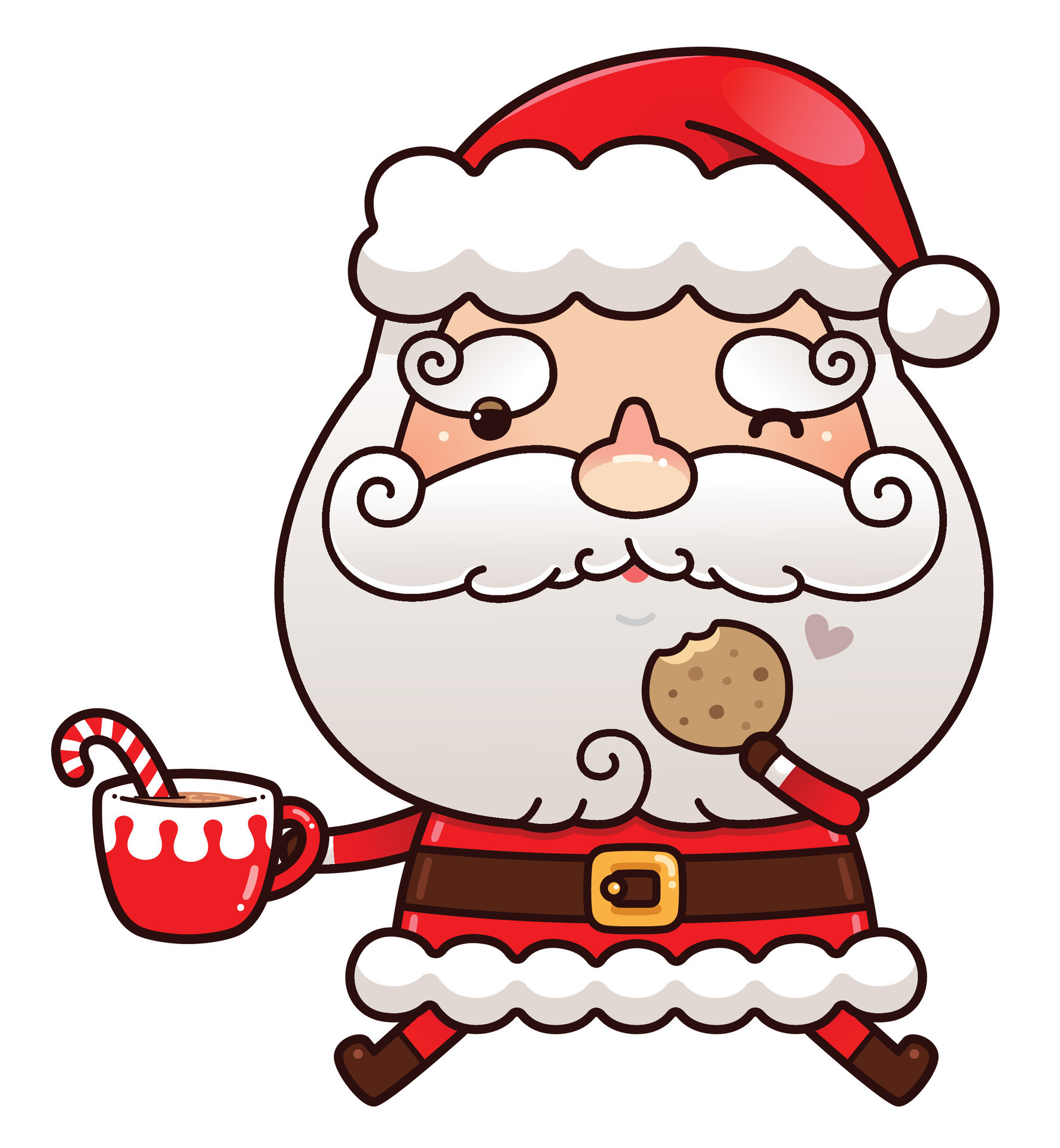 Santa Eating Cookies Clip Art