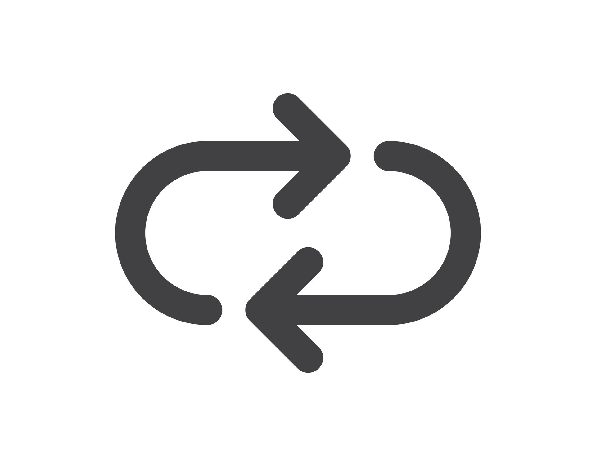 Repeat symbol icon, simple return outline or refresh icons set isolated ...