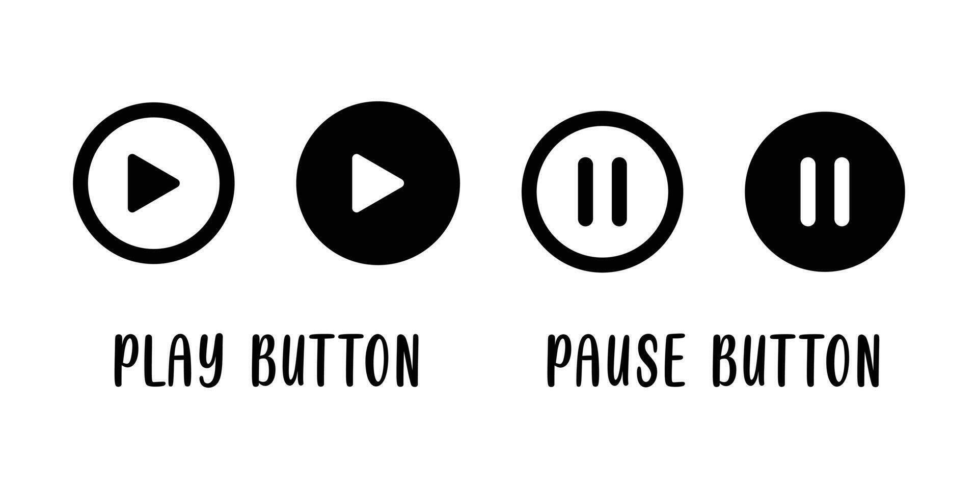 Play, Pause, Next, Previous And Stop Button Set, Multimedia Player Icon, Music Elements Design ...