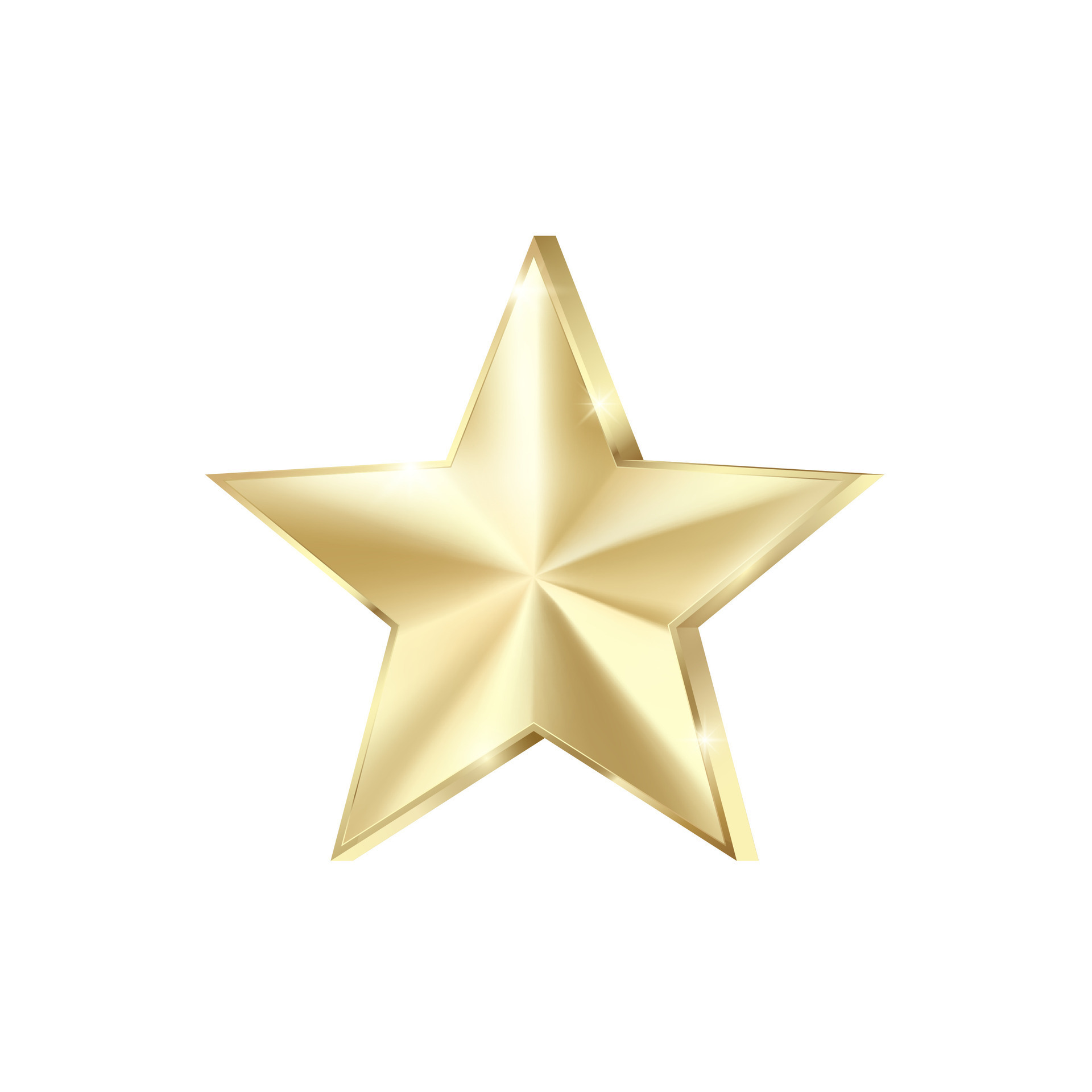 Golden star scatter glitters. Shiny gold star with sparkles. Vector illustration isolated on ...
