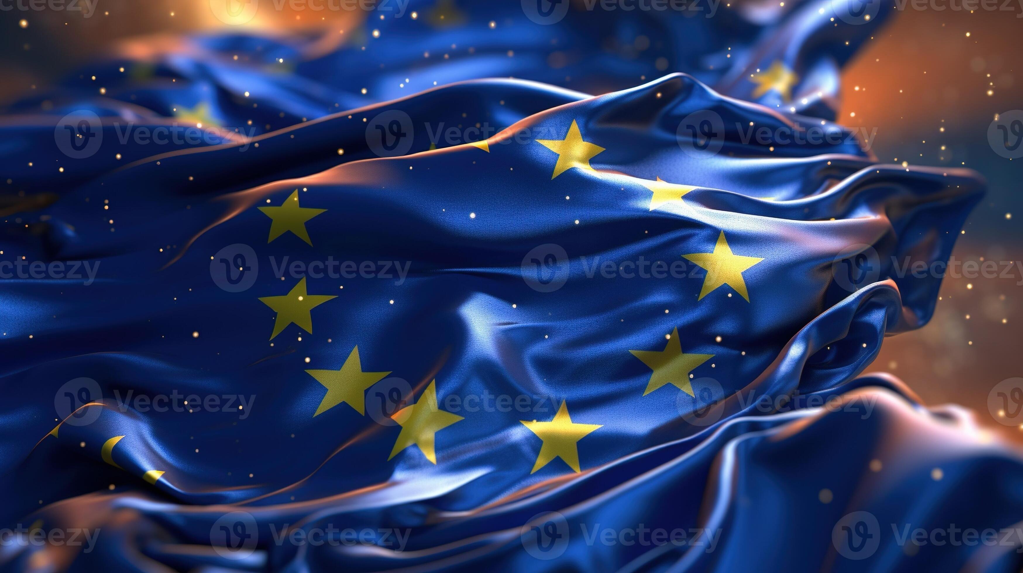 flag of europe on a beautiful background. high resolution illustration Generative AI, AI ...