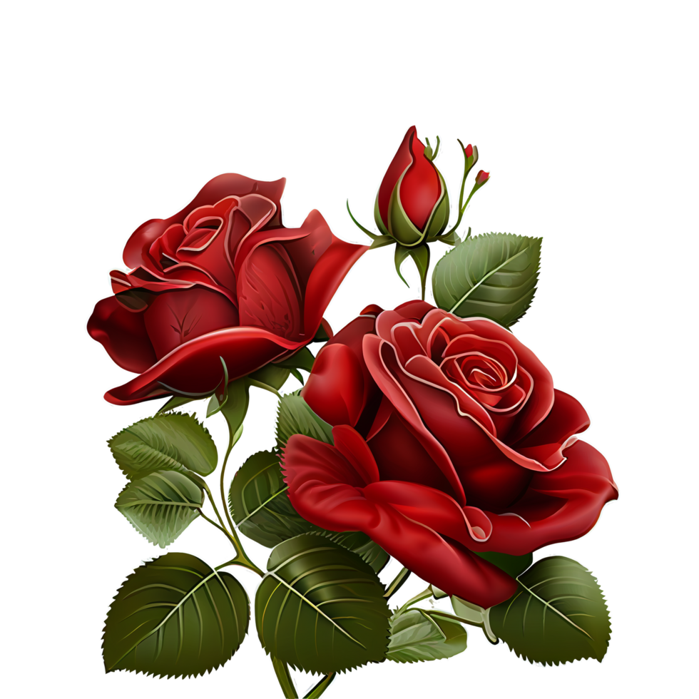 Red rose png, Red roses clipart, Red rose Transparent Background AI Generative 27536072 PNG