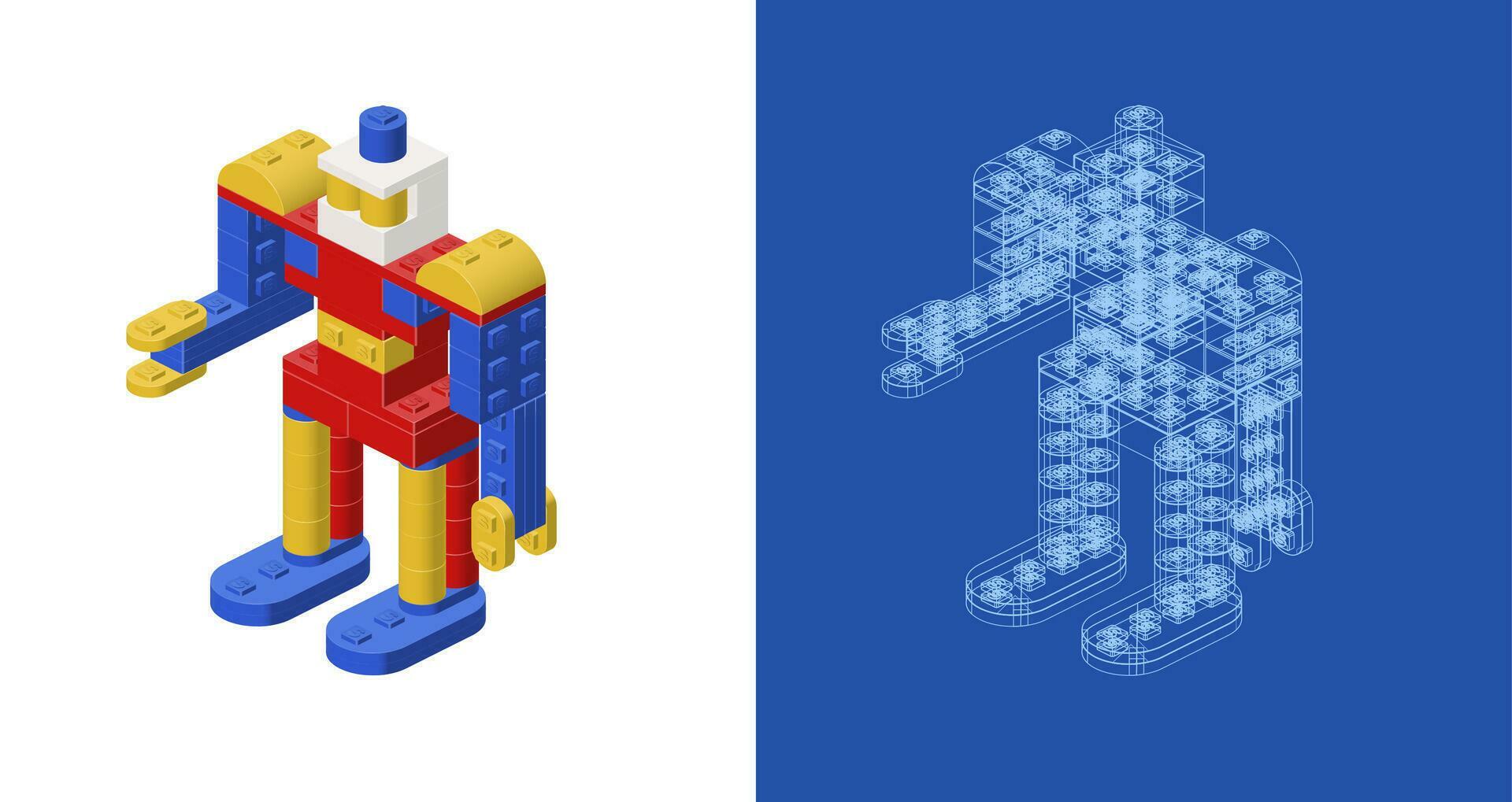 Concept with robot in isometric style for print and design. Vector ...