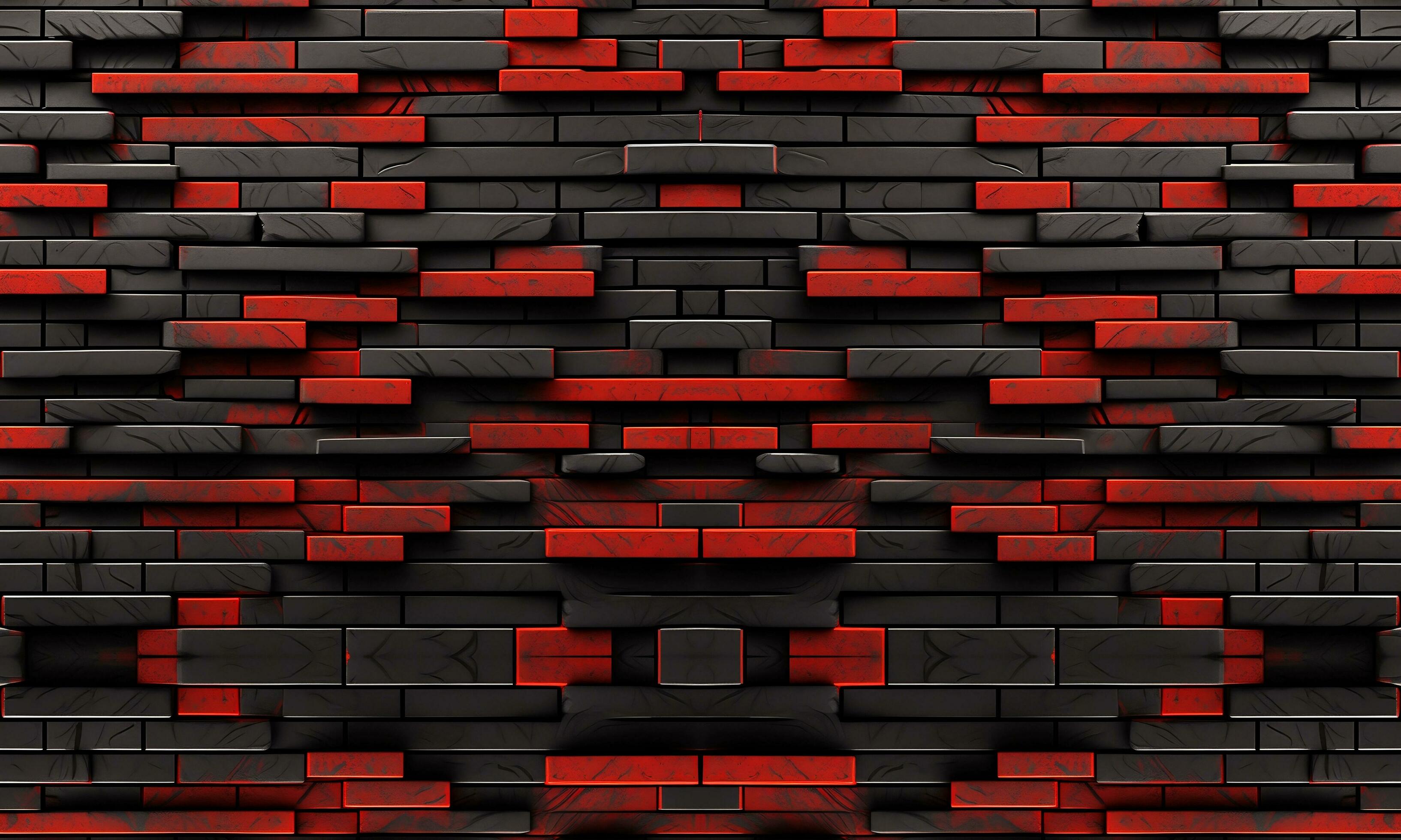 The red and black brick themed wallpapers are generated with the help of artificial intelligence ...