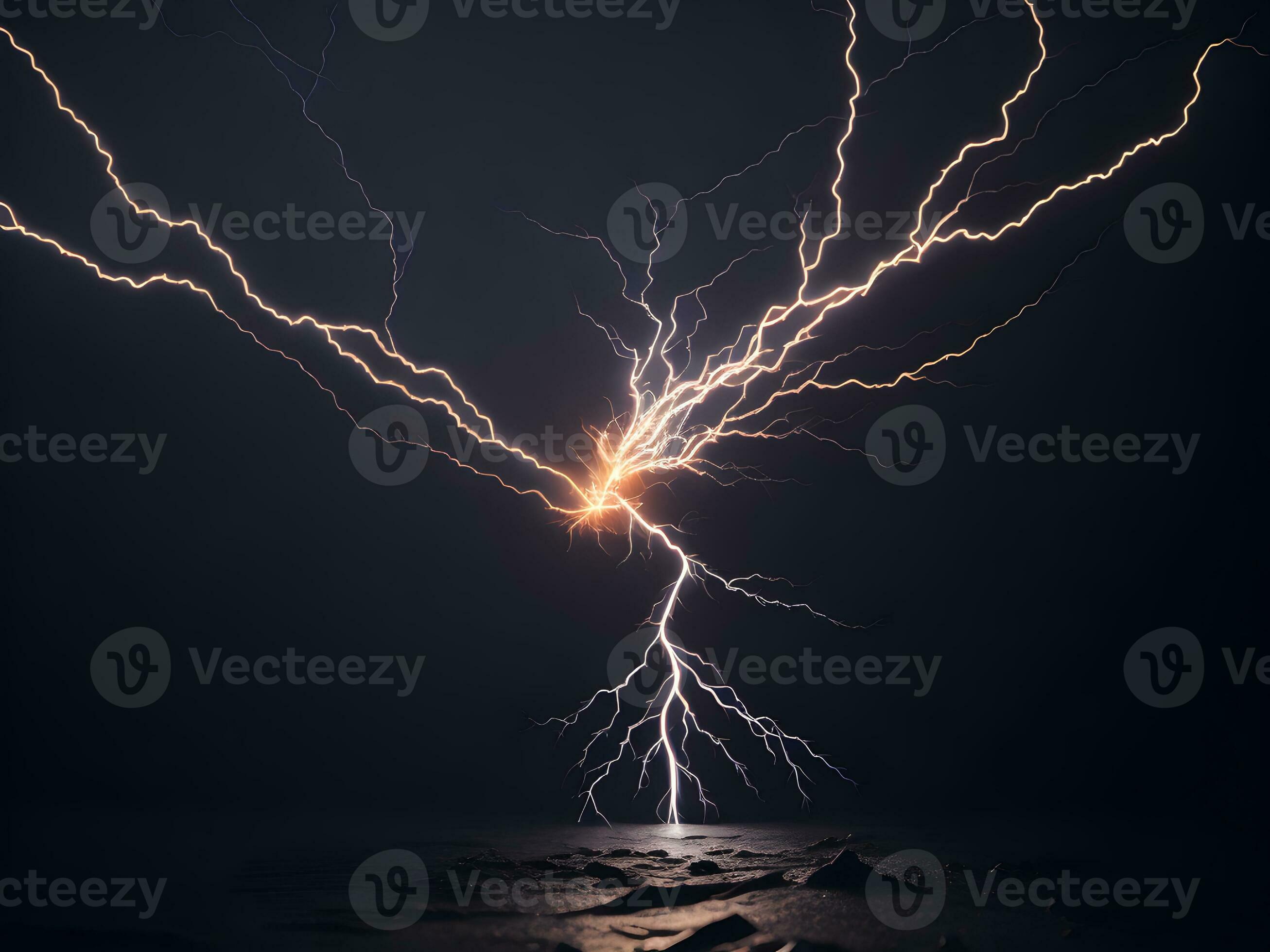 Lightning in the dark. Thunderstorm over the sea. Ai generative Abstract background 27541577 ...