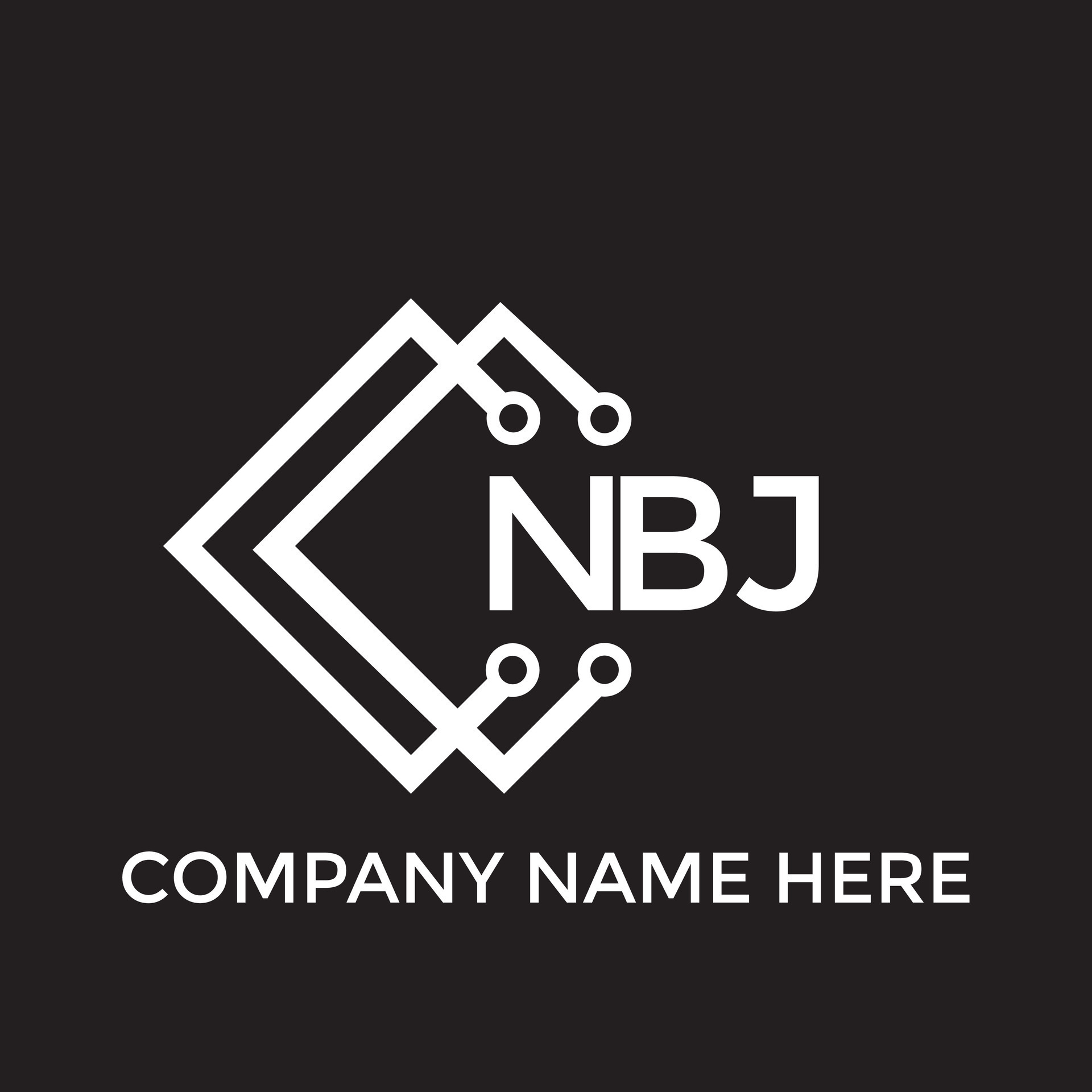 imprimirnbj letra logo diseño.nbj creativo inicial nbj letra logo diseño. nbj creativo iniciales ...