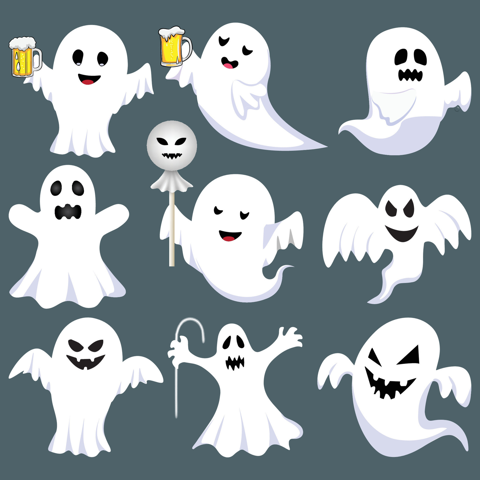 Halloween ghost object element party. 27555495 Vector Art at Vecteezy