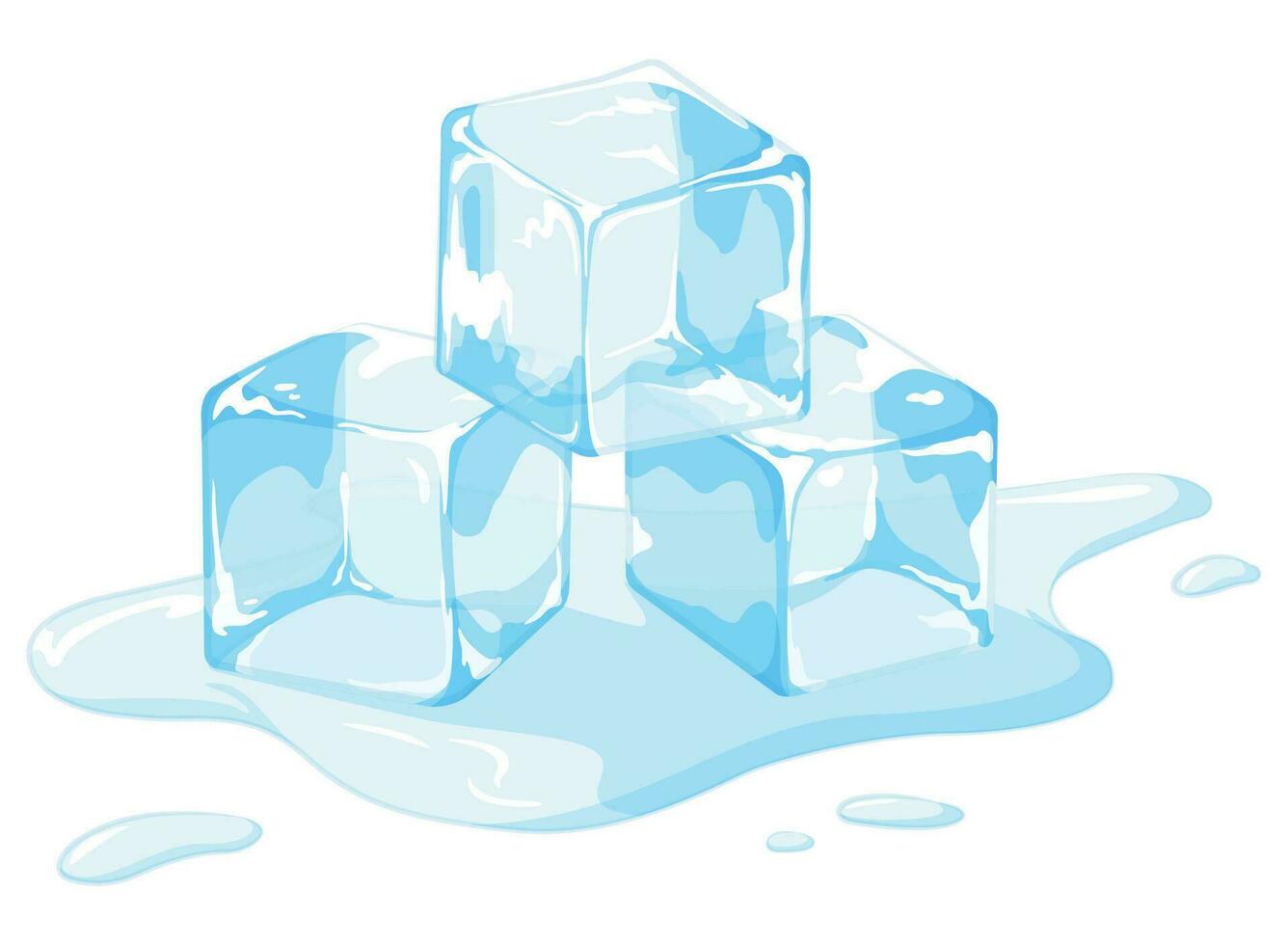 Ice Cubes Melting Cold Water Puddle 27565539 Vector Art at Vecteezy