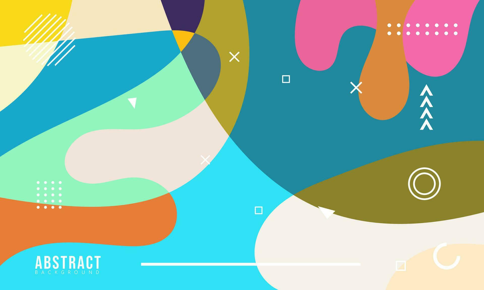 Colorful Abstract Memphis Fluid And Geometric Background Multi Color Background Template