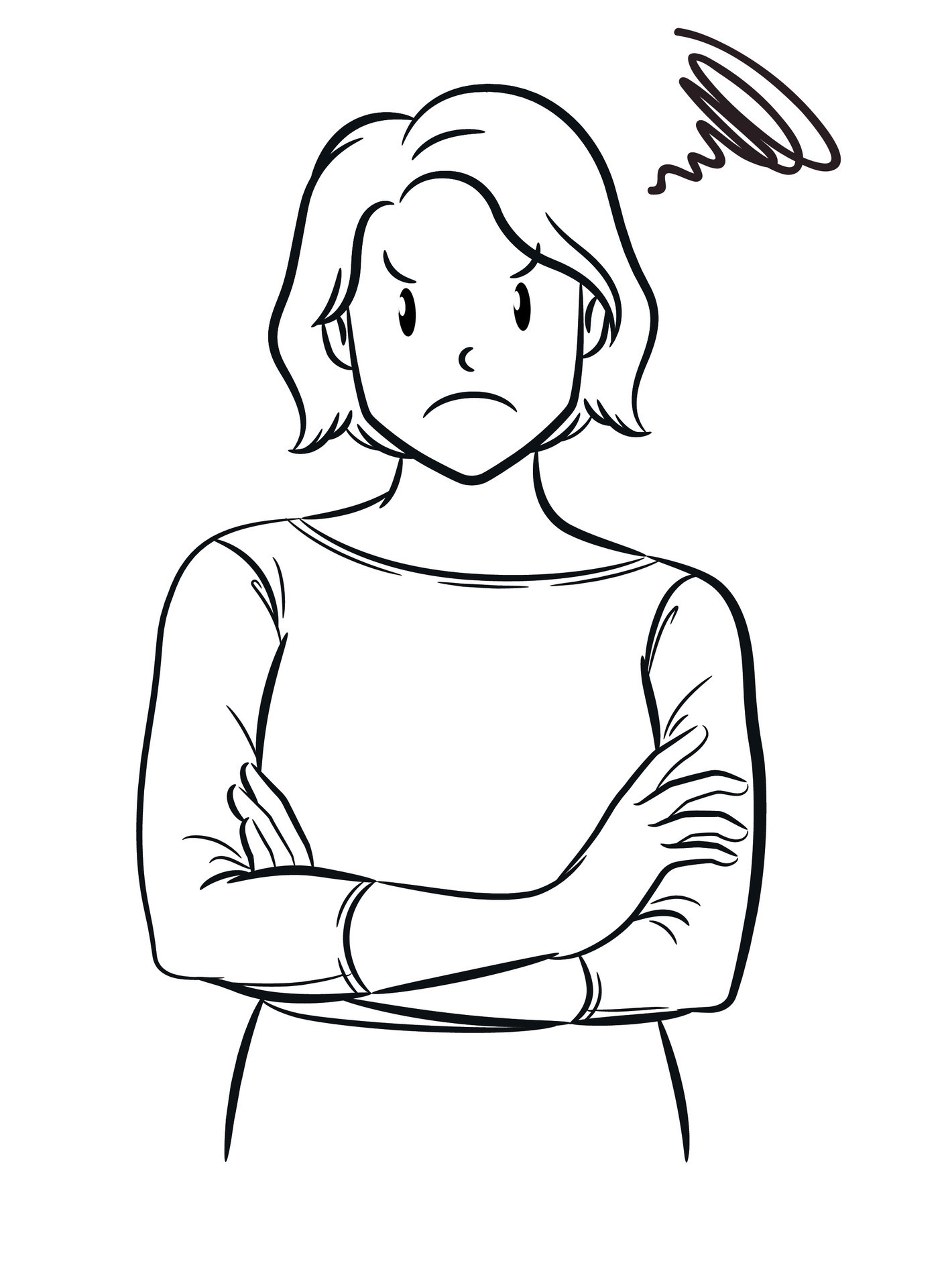 Sketch Upset Girl Negative Mad Emotion 27566608 Vector Art At Vecteezy