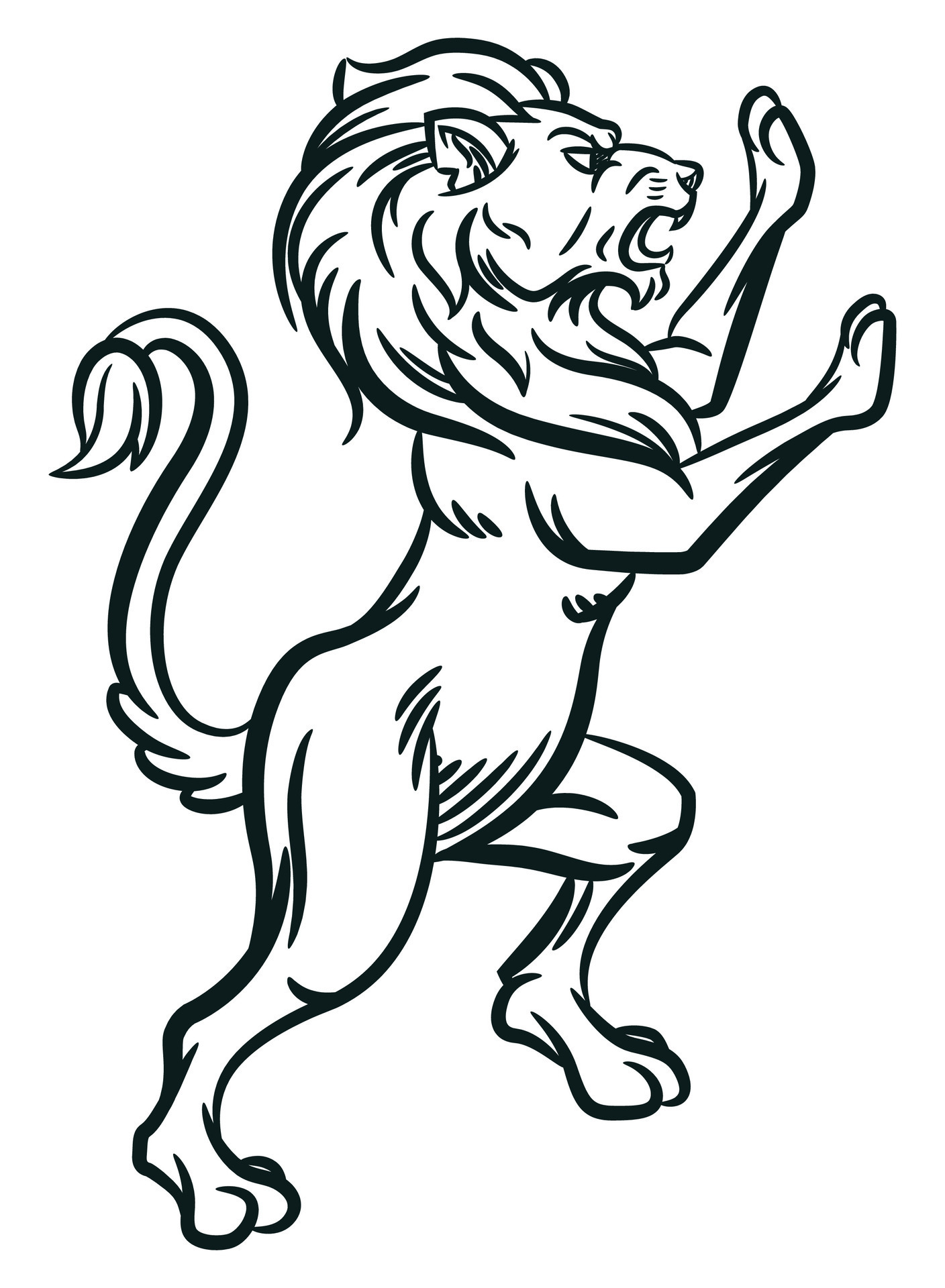 Sketch Heraldry Lion Standing Pose Ornament 27566639 Vector Art at Vecteezy