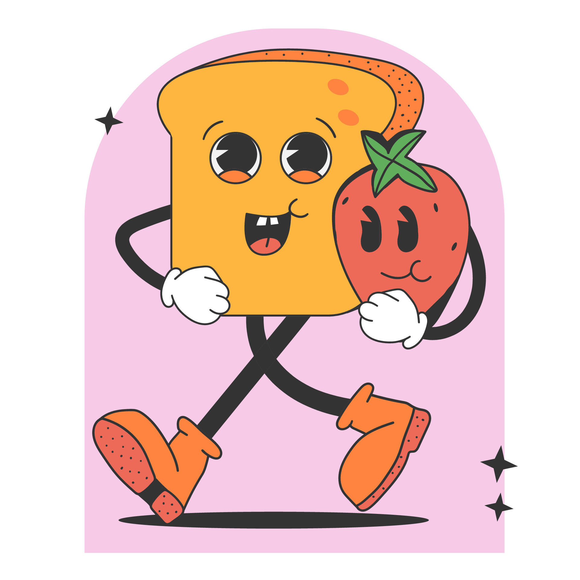 retro maravilloso brindis con fresa dibujos animados estilo. linda ... retro maravilloso brindis con fresa dibujos animados estilo. linda ...