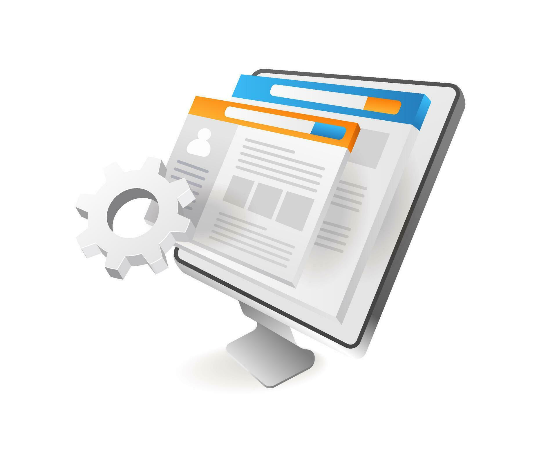 Web application computer layout design 27570678 Vector Art at Vecteezy