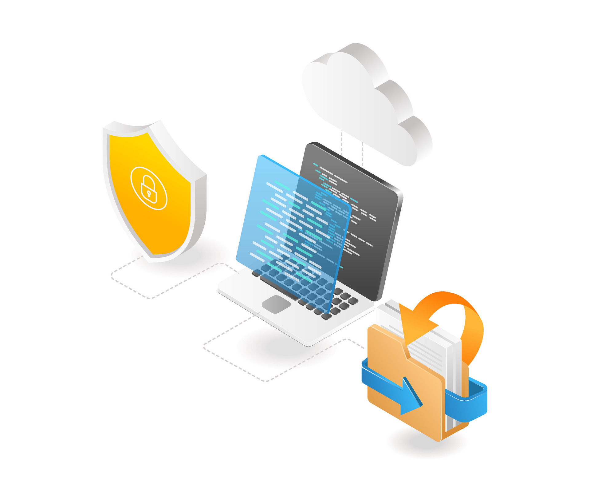 Cloud server program language data security 27570694 Vector Art at Vecteezy