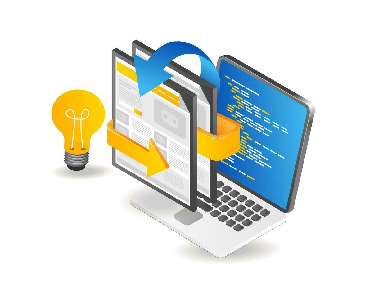 Creative web blog layout with professional programming language ...