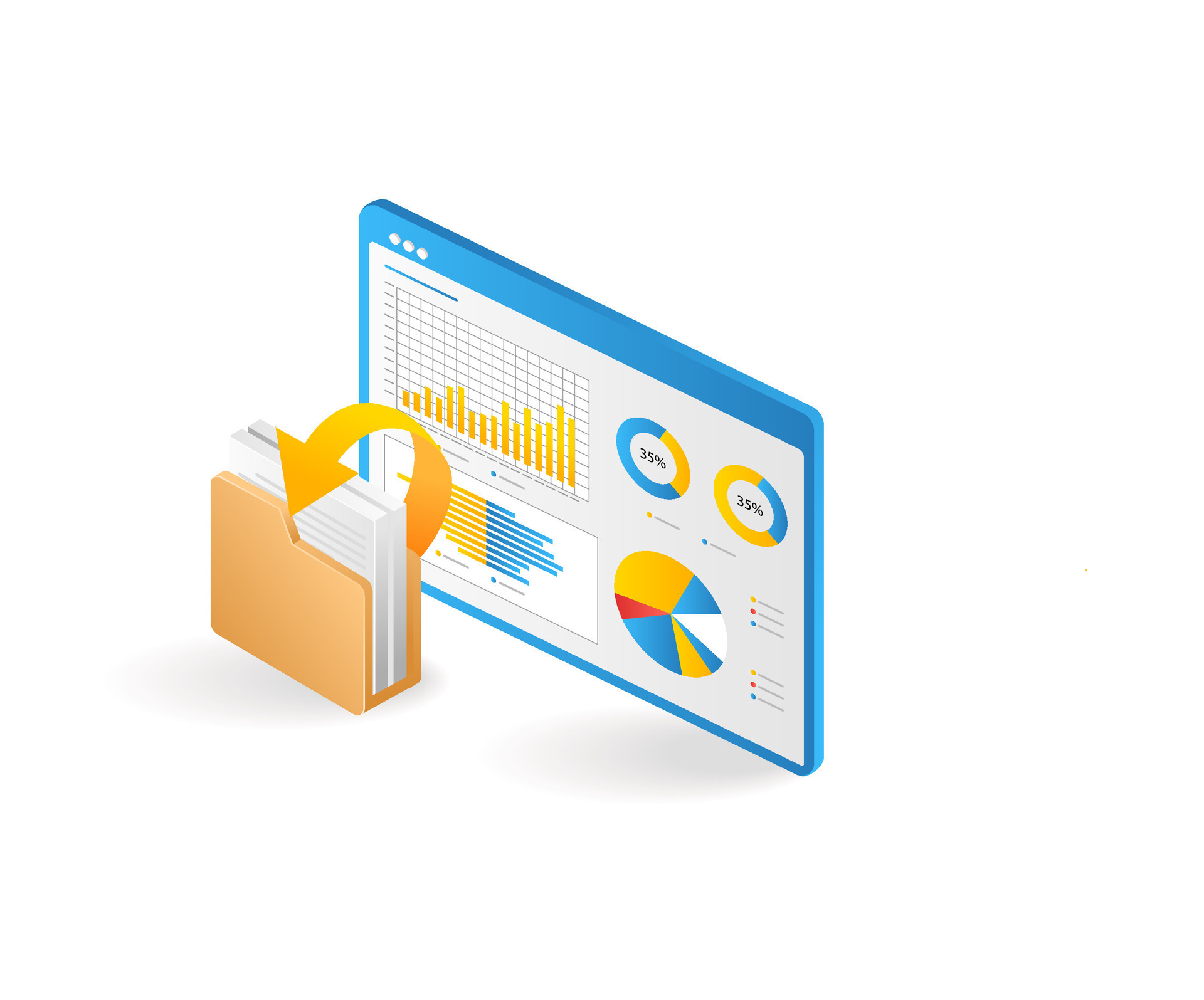 Dashboard Analyst Folder Data Performance 27570705 Vector Art At Vecteezy