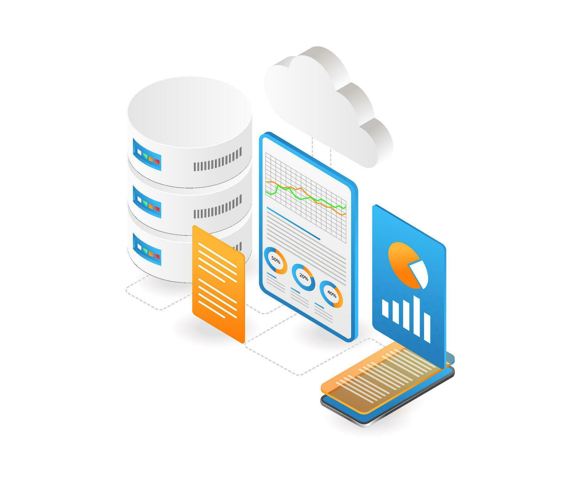 Data server performance analysis database 27570716 Vector Art at Vecteezy