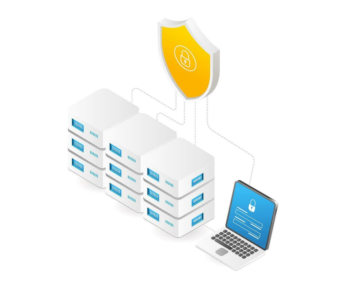 Server Data Security Computer Network 27570740 Vector Art At Vecteezy