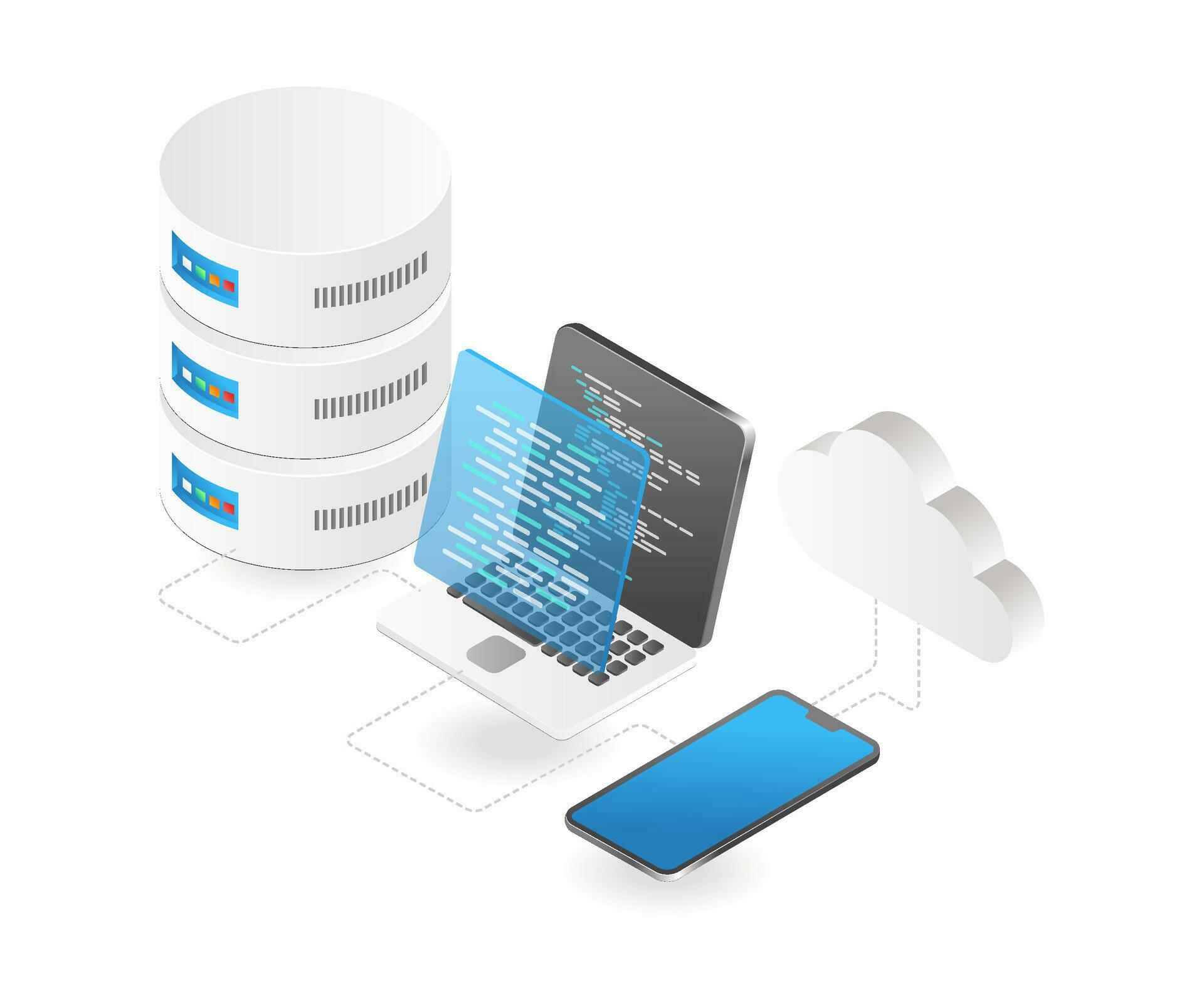 Database server programming language network 27570771 Vector Art at Vecteezy