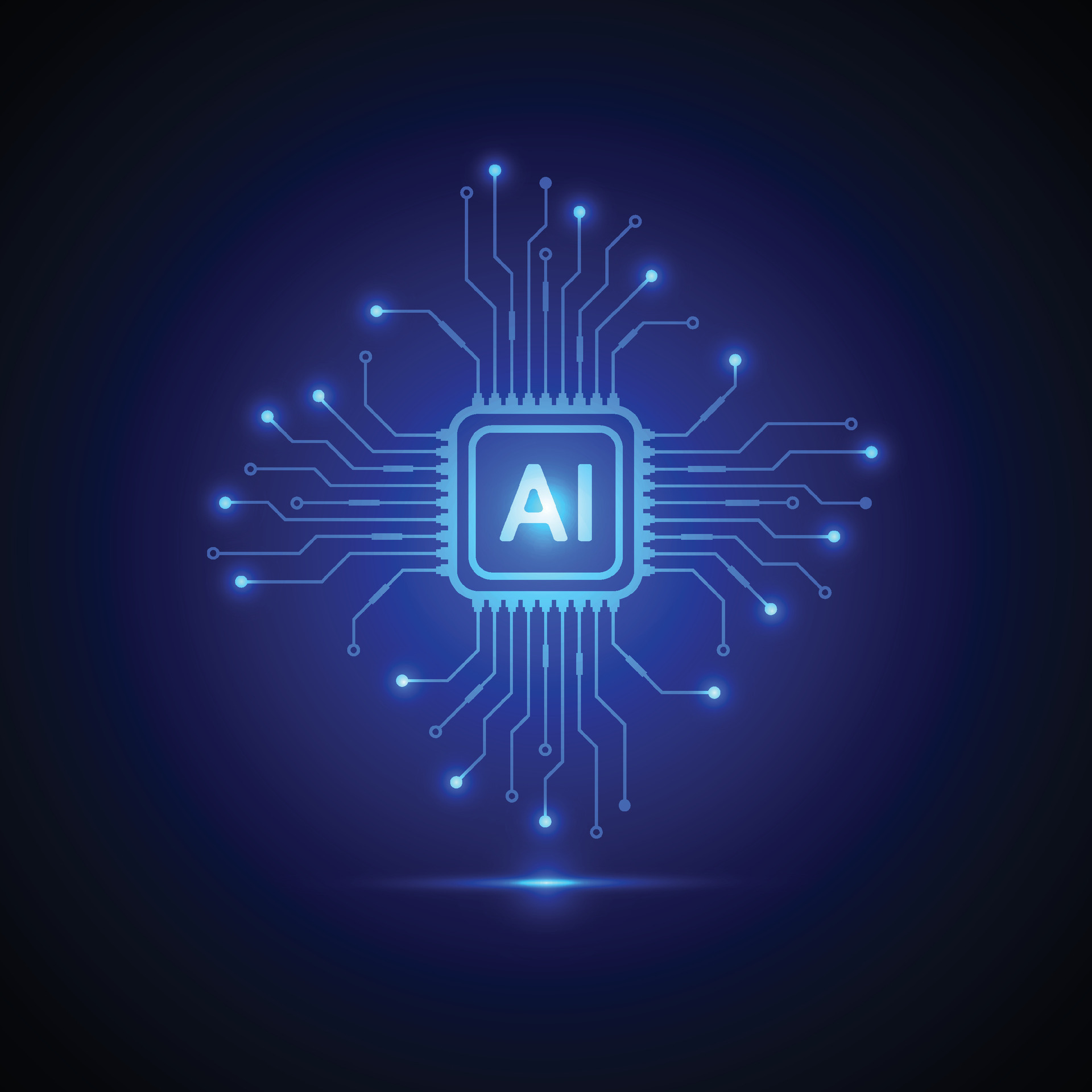 Artificial intelligence circuit line style. Machine learning design ...