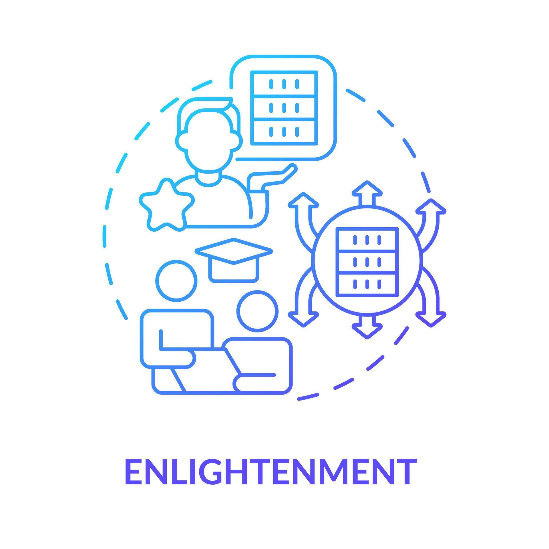 Enlightenment blue gradient concept icon. Data organization skills ... Enlightenment blue gradient concept icon. Data organization skills ...