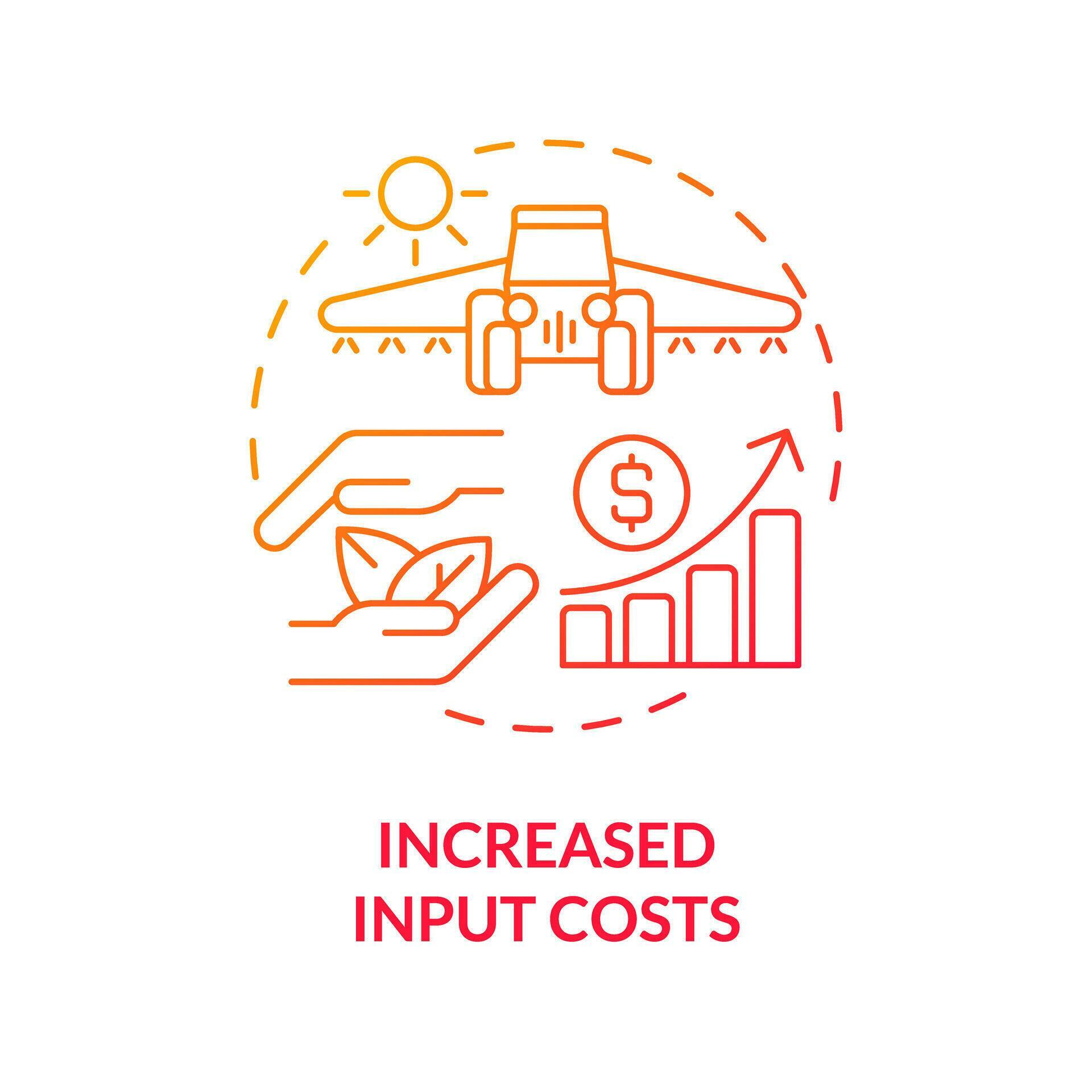 Gradient Increased Input Costs Icon Representing Heatflation Concept Isolated Vector Thin Line