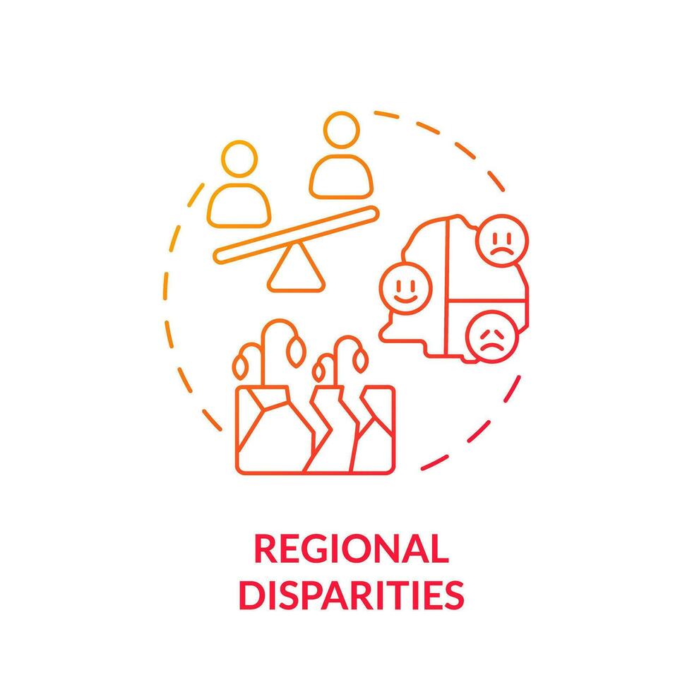 Gradient Regional Disparities Icon Representing Heatflation Concept Isolated Vector Thin Line