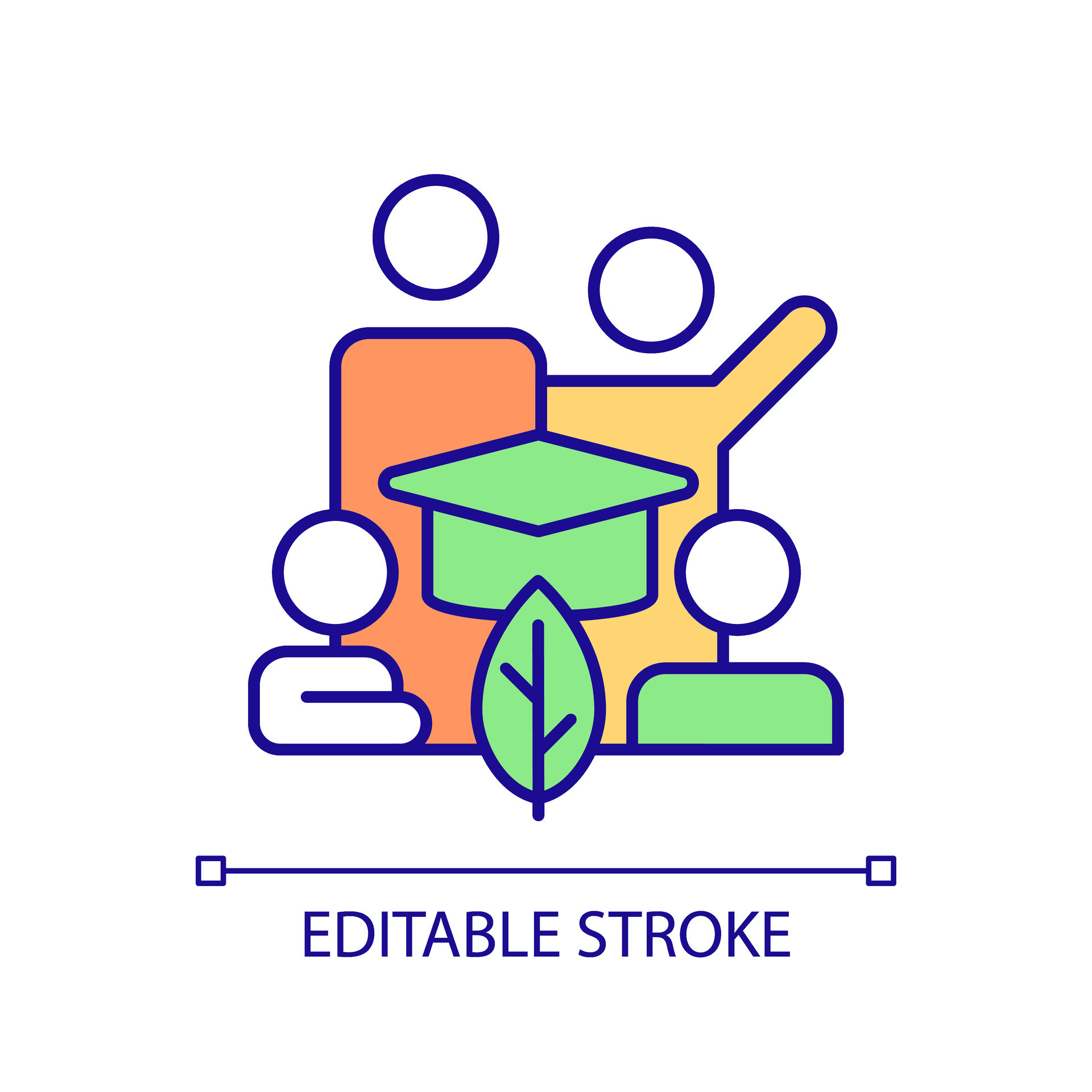 Editable complex implementation icon representing sustainable office ... Editable complex implementation icon representing sustainable office ...